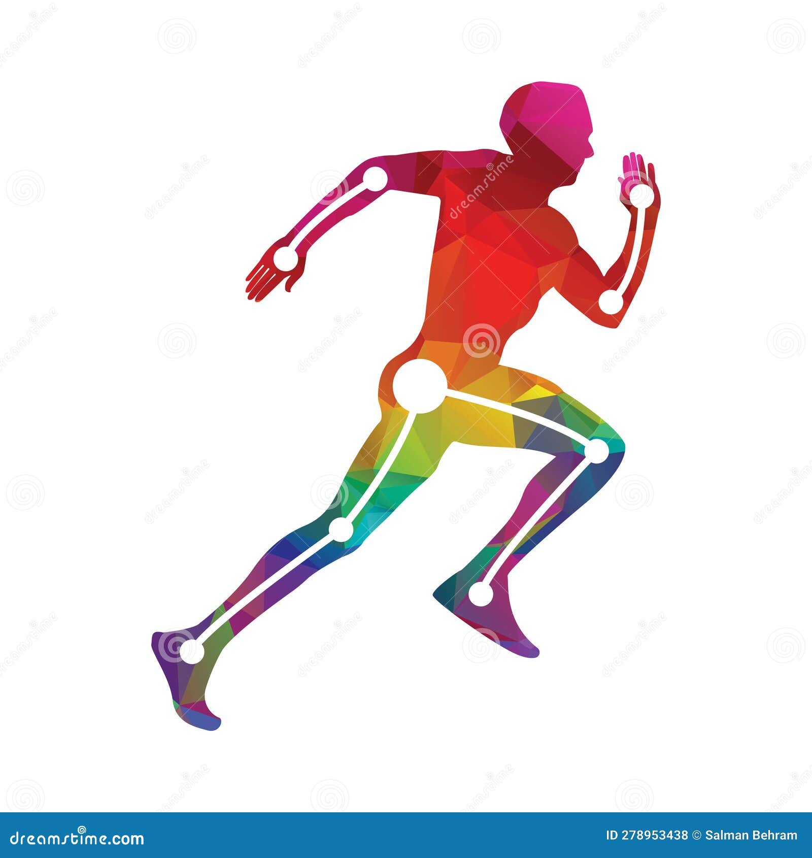 Running Man Designed Using Polygonal Style Graphic Vector. Human Body ...