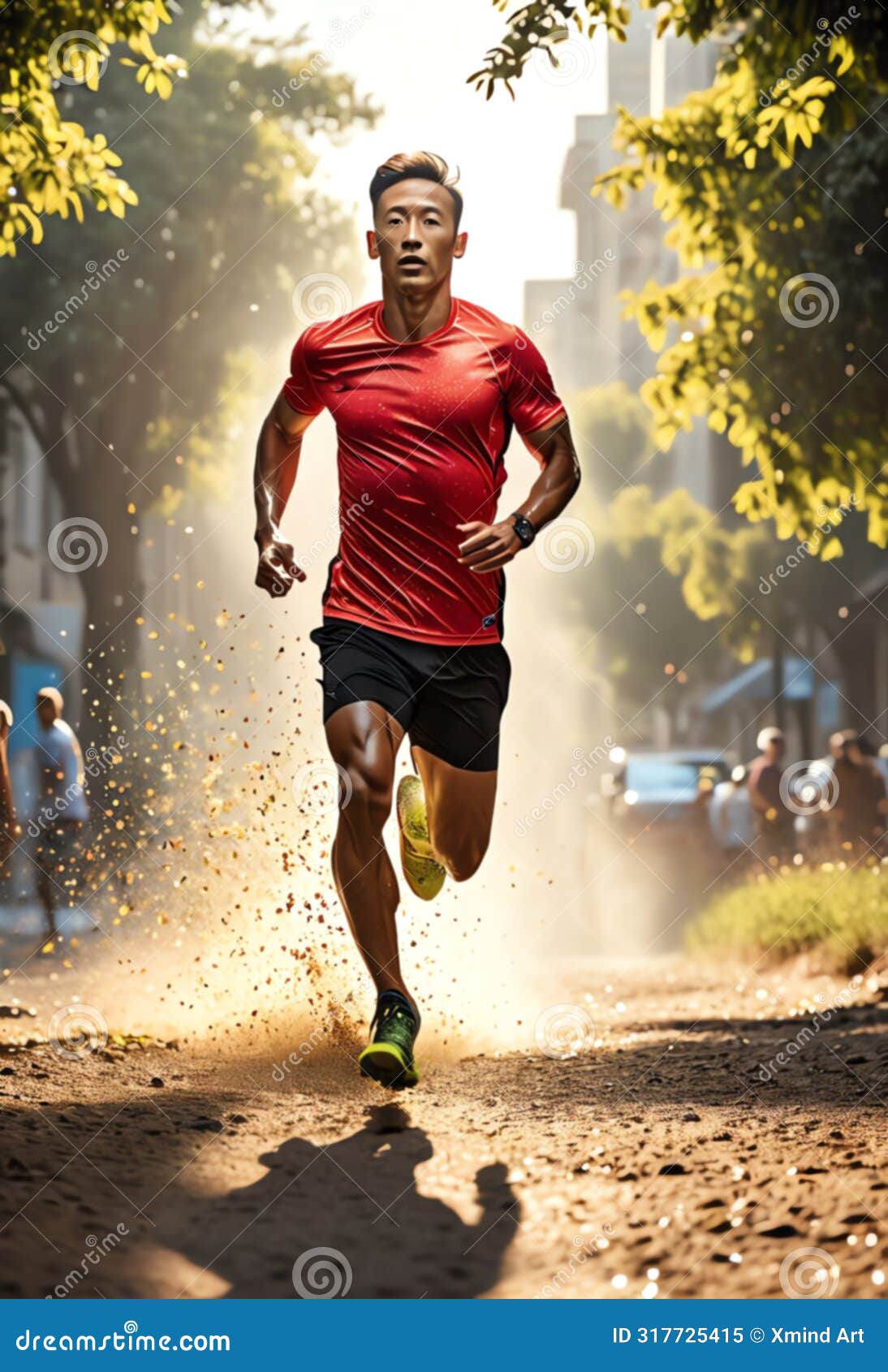 Running Man with Dynamic Movement and Flashing Particles Stock ...