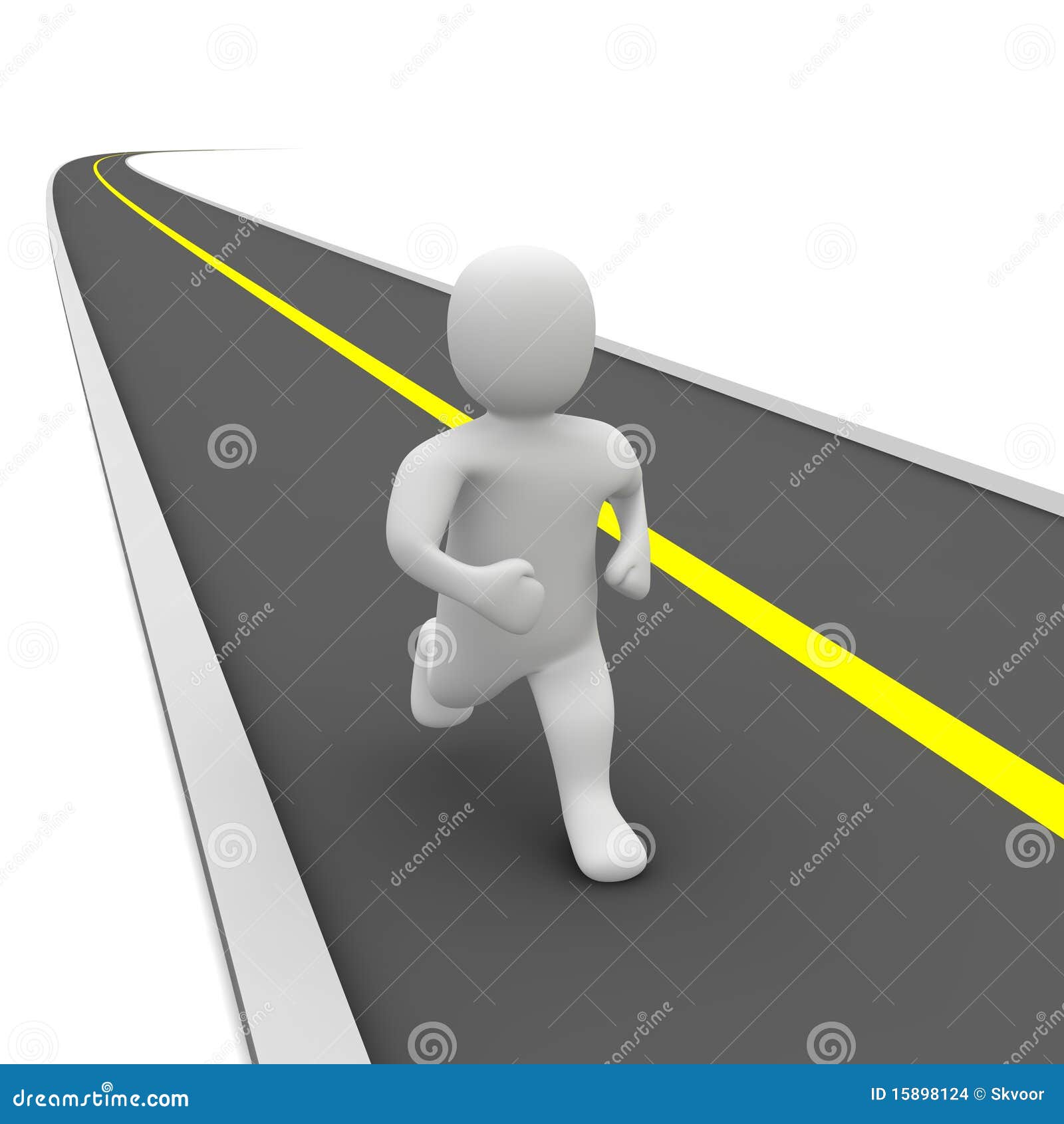 Running man and empty road stock illustration. Illustration of journey ...