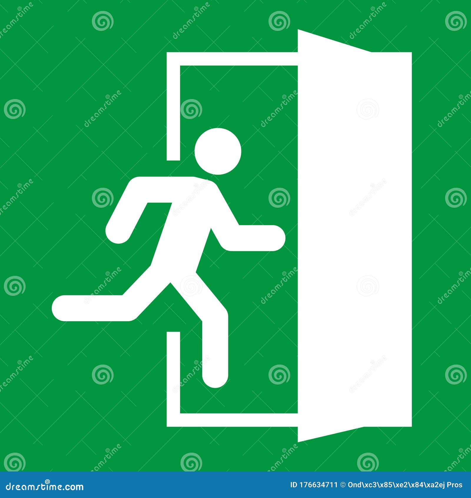 Running Man and Exit Door Sign. Vector Icon, Safety Symbol Stock Vector ...