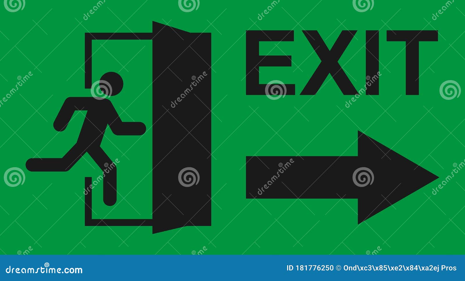 Running Man and Exit Door Sign. Vector Icon, Safety Symbol Stock Vector ...