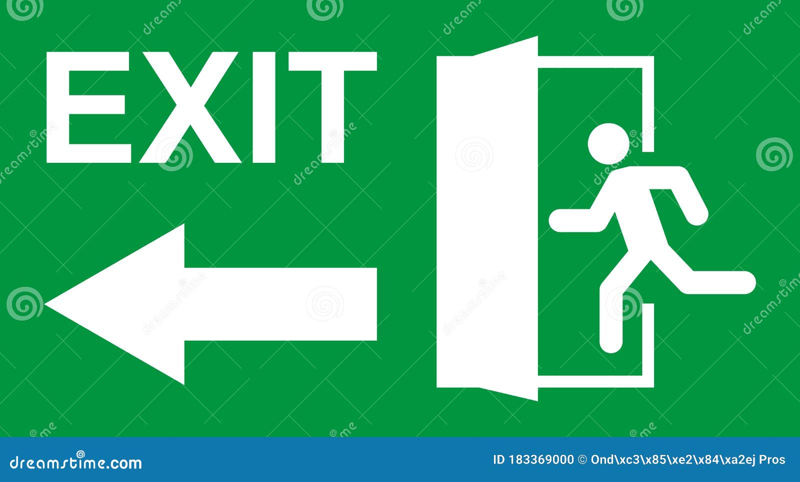 Running Man and Exit Door Sign. Vector Icon, Safety Symbol Stock Vector ...