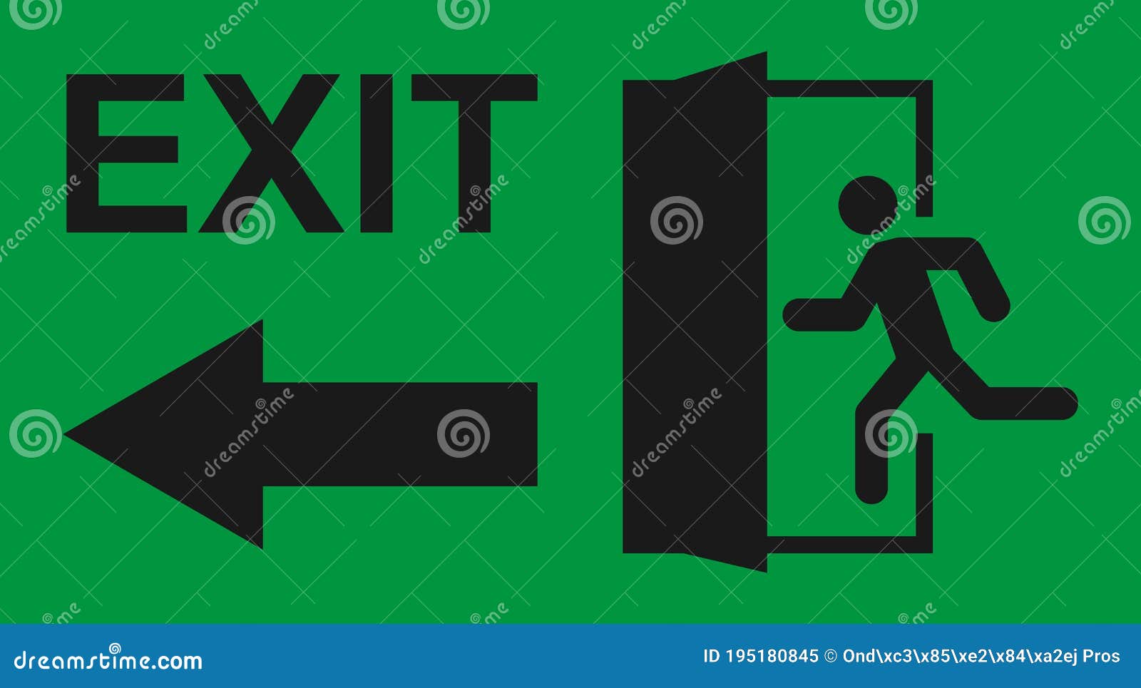 Running Man and Exit Door Sign. Vector Icon, Safety Symbol Stock Vector ...