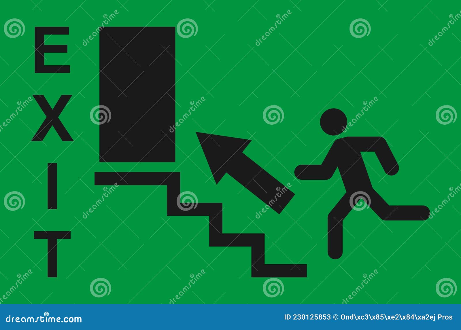 Running Man and Exit Door Sign. Vector Icon, Safety Symbol Editorial ...