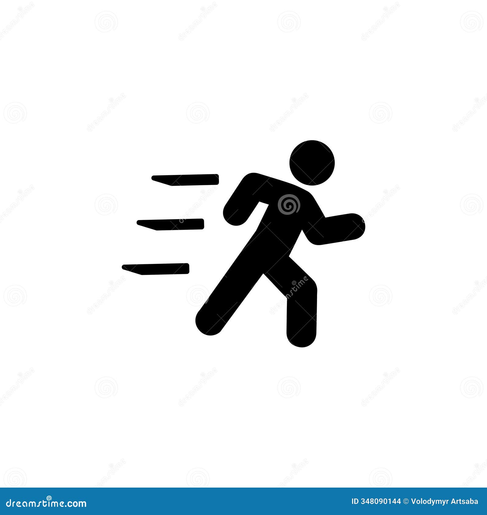 Running Man, Fast Runner Person Solid Flat Vector Icon Isolated on ...