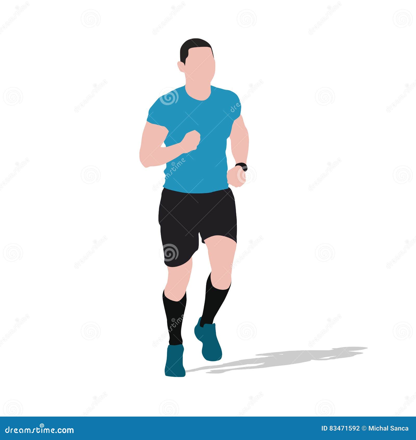 Running Man, Flat Vector Illustration Stock Vector - Illustration of ...