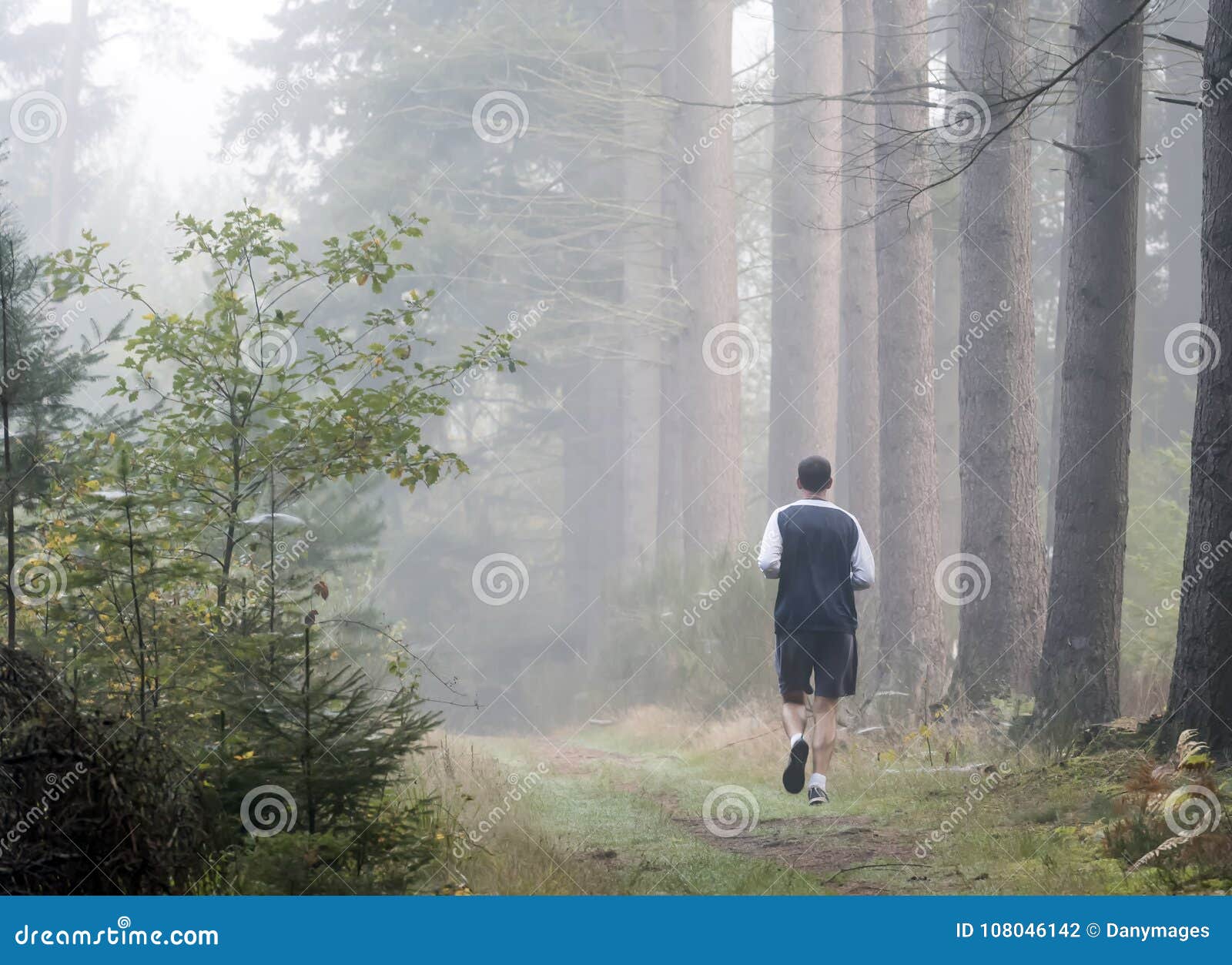 Running man in the forest editorial photography. Image of outdoor ...