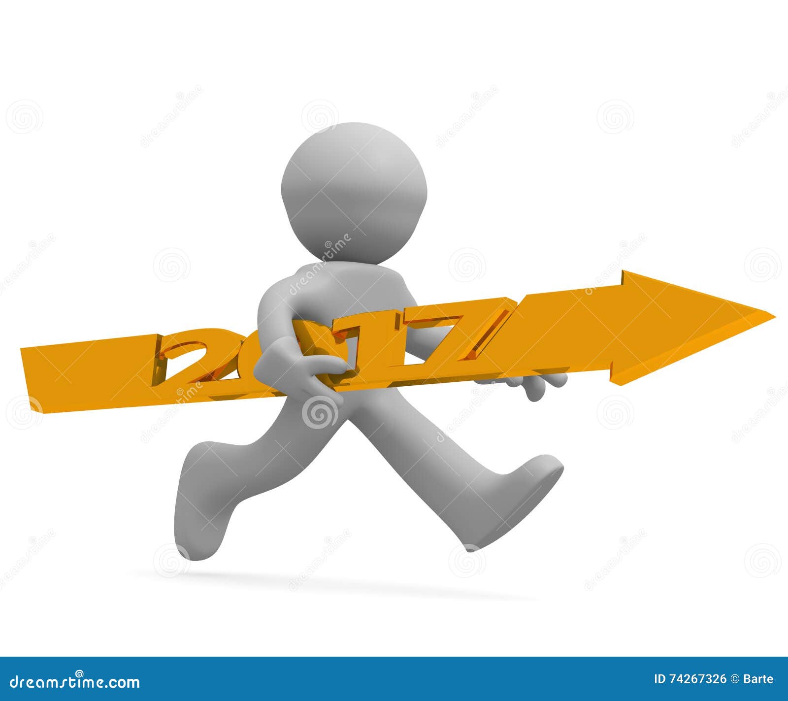 Running Man with a Golden Arrow of 2017 Stock Illustration ...
