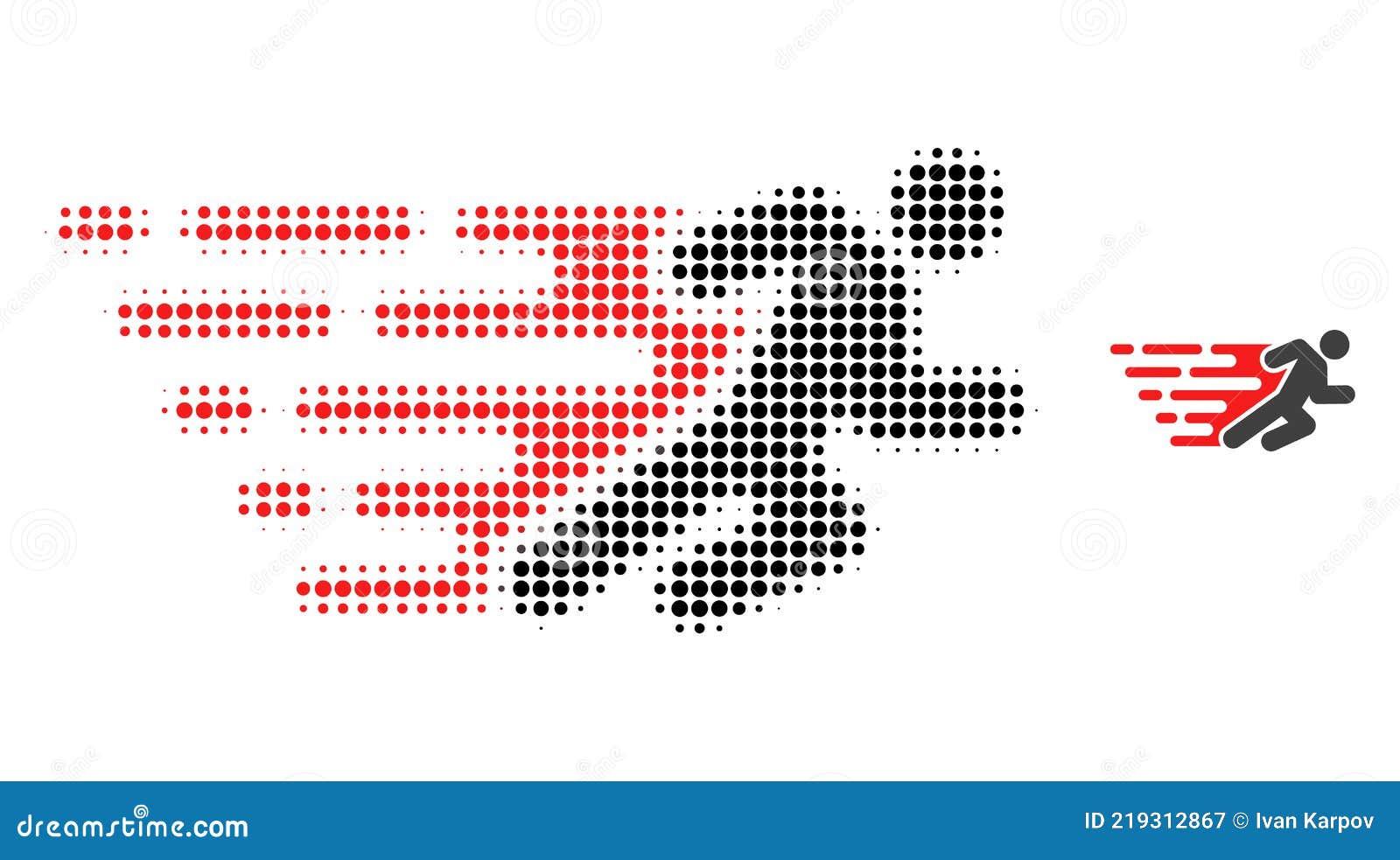 Running Man & Halftone Trail Vector Illustration | CartoonDealer.com ...