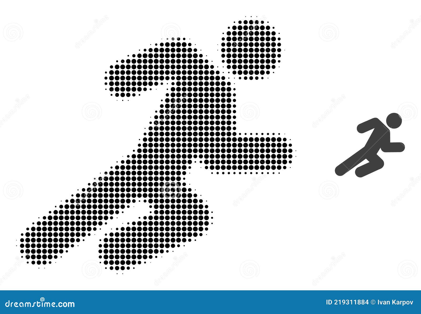 Running Man & Halftone Trail Vector Illustration | CartoonDealer.com ...