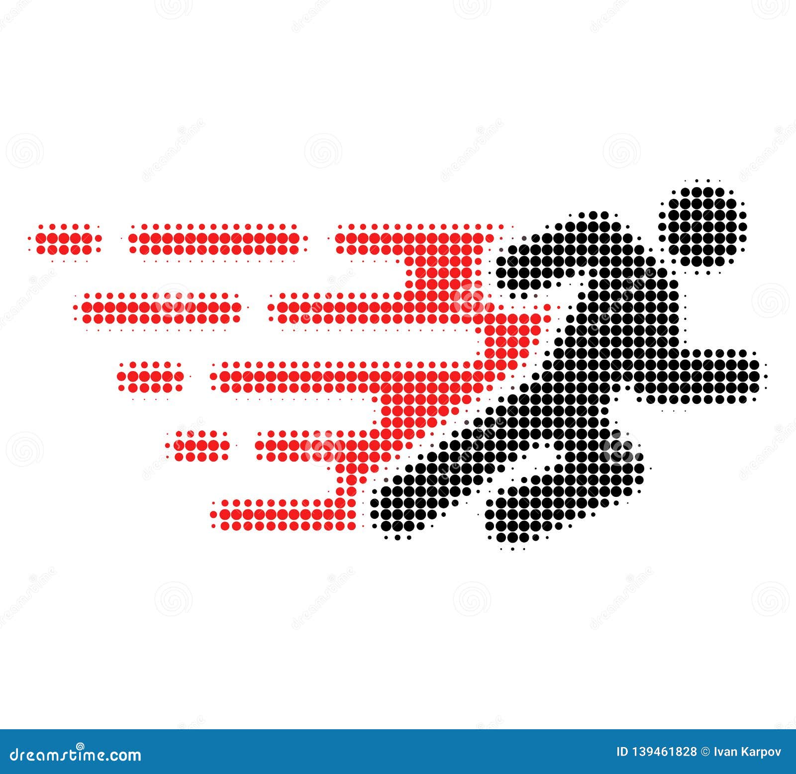 Running Man Halftone Dotted Icon with Fast Rush Effect Stock Vector ...