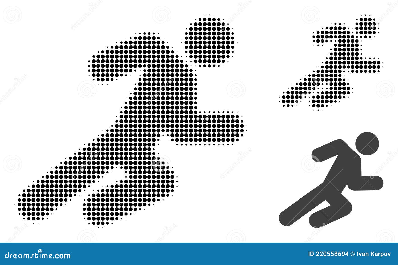 Running Man & Halftone Trail Vector Illustration | CartoonDealer.com ...