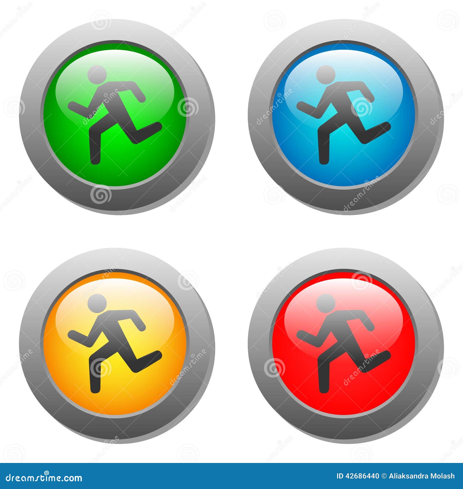 Running Man Icon on Buttons Stock Vector - Illustration of person, info ...