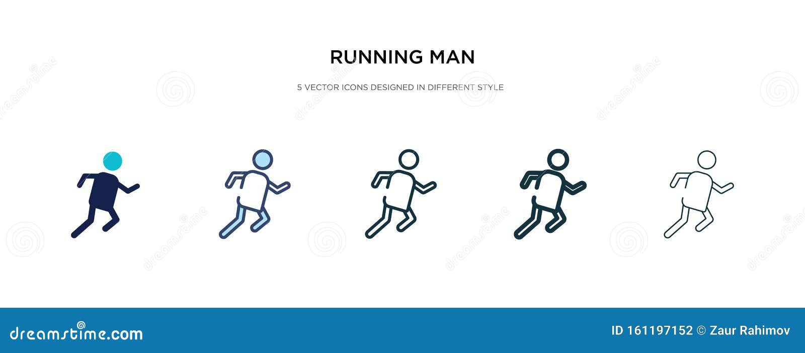 Running Man Icon in Different Style Vector Illustration. Two Colored ...