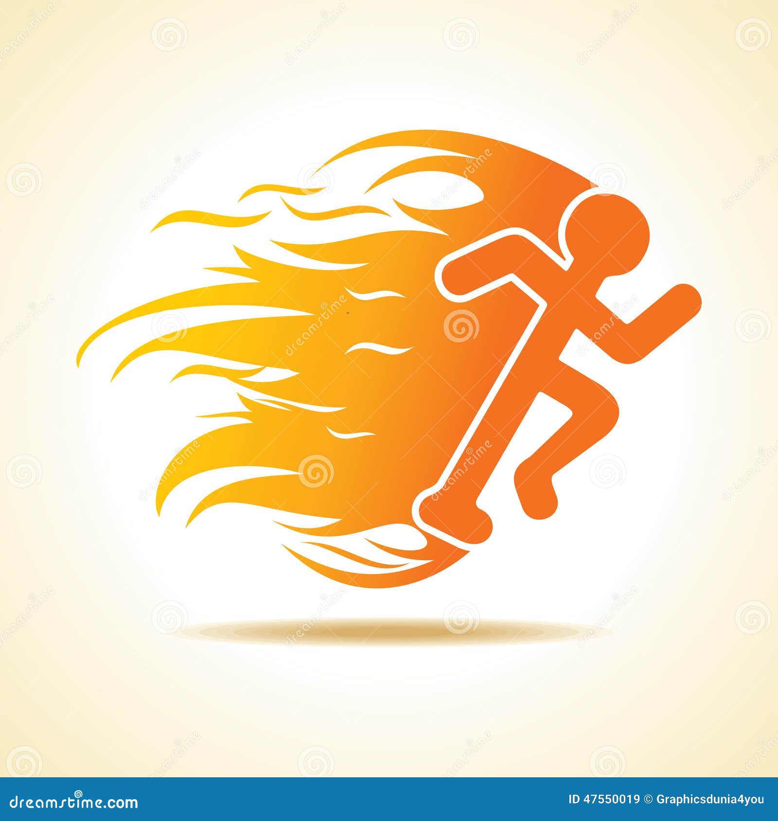 Running Man Icon With Fire Stock Vector - Image: 47550019