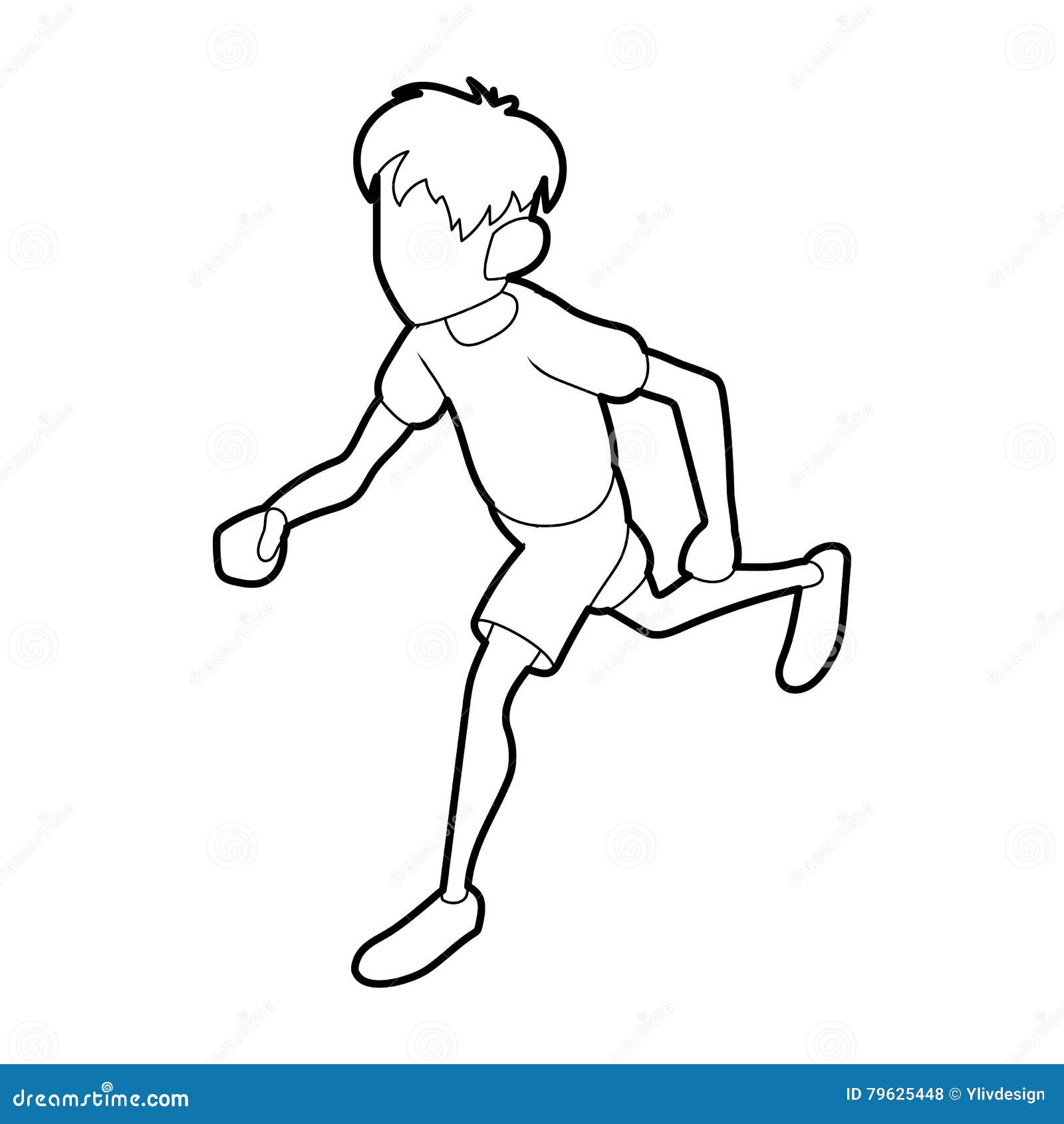 Running Man Icon, Outline Style Stock Vector - Illustration of power ...