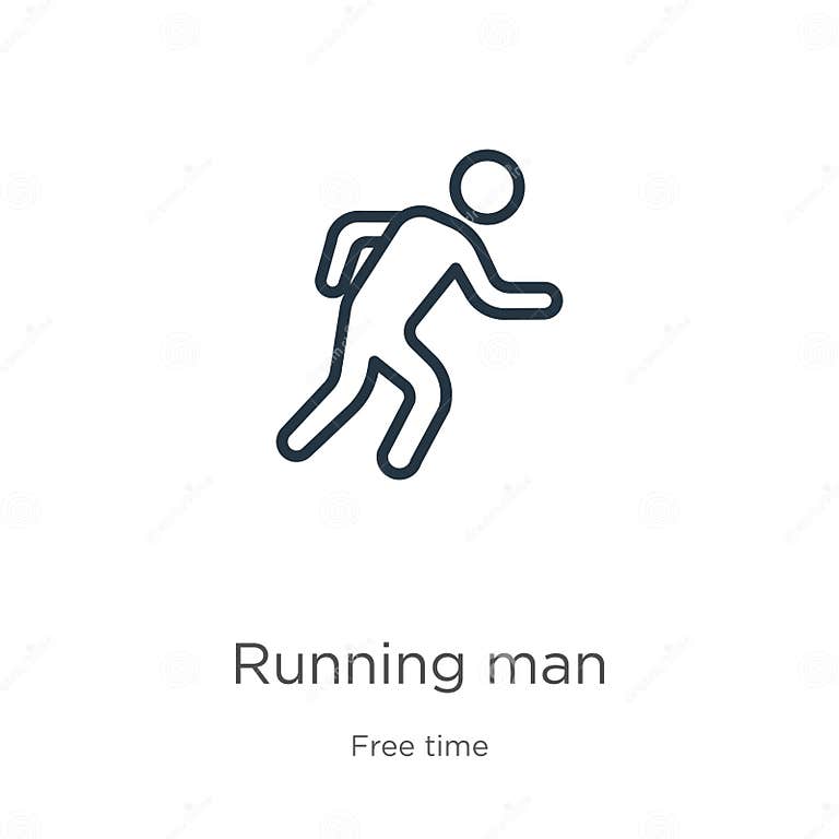 Running Man Icon. Thin Linear Running Man Outline Icon Isolated on ... Running Man Icon. Thin Linear Running Man Outline Icon Isolated on ...