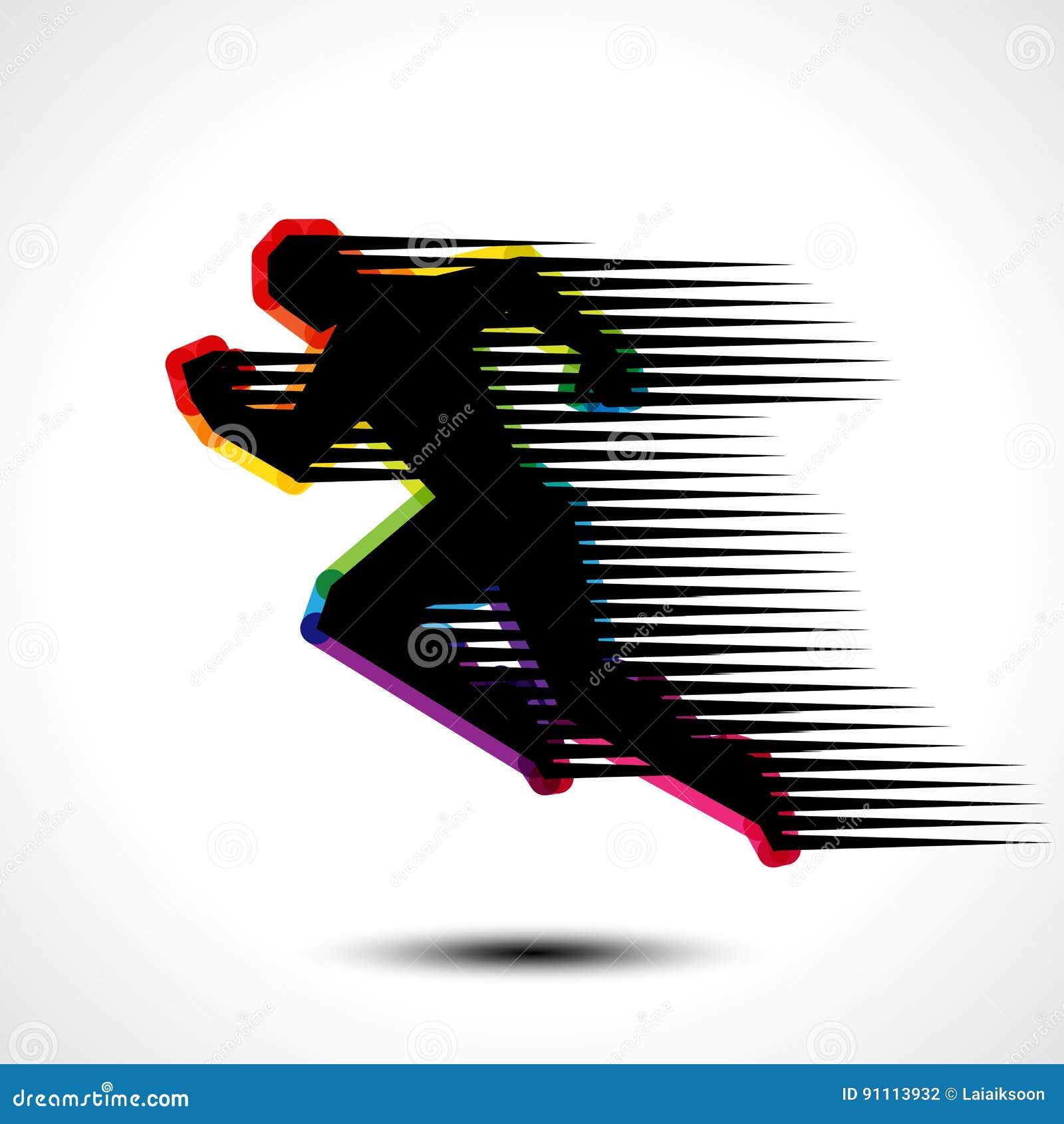 Running man icon stock vector. Illustration of silhouette - 91113932