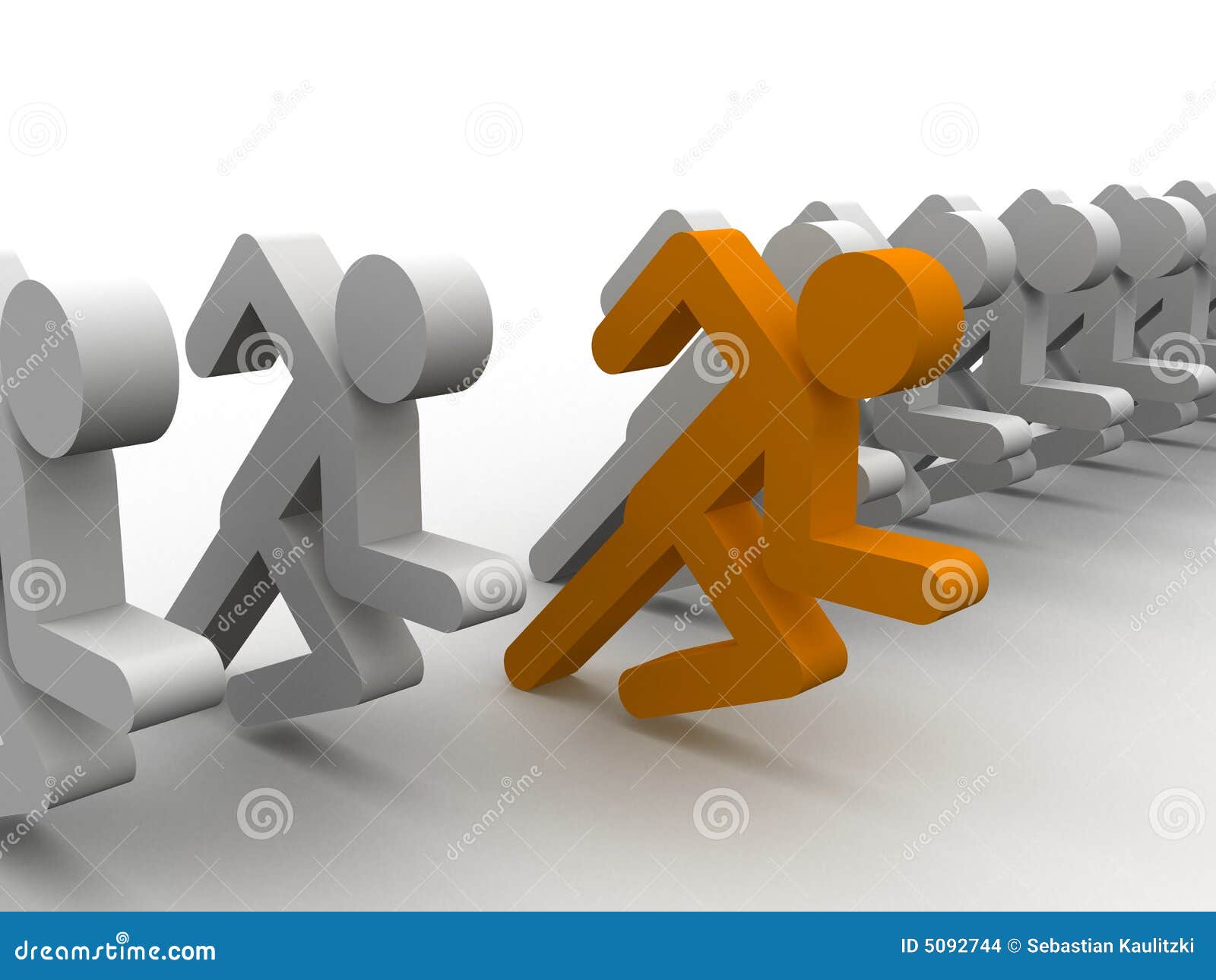 Gold Man Running On Arrow Vector Illustration | CartoonDealer.com #53868322