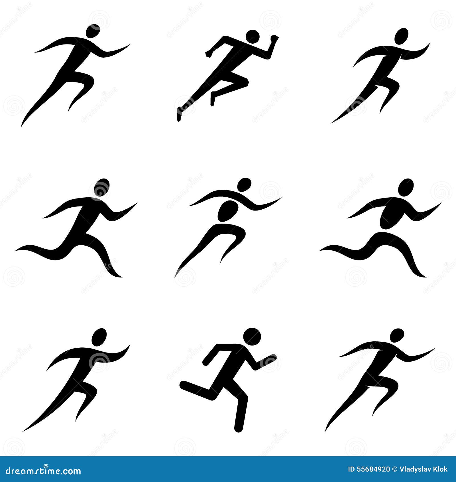 Running Man Icons stock vector. Illustration of jogging - 55684920