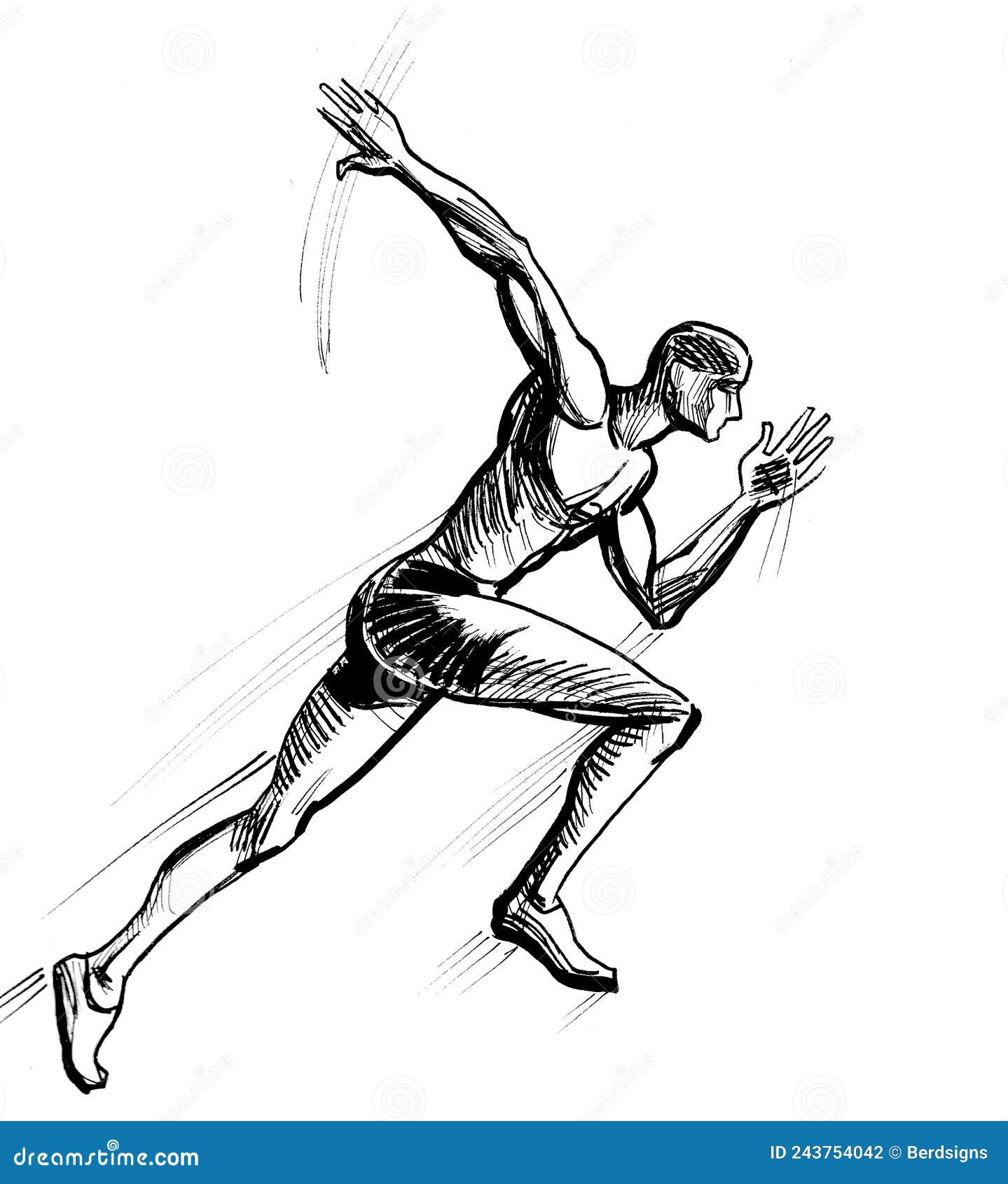 Running man stock illustration. Illustration of sketch - 243754042