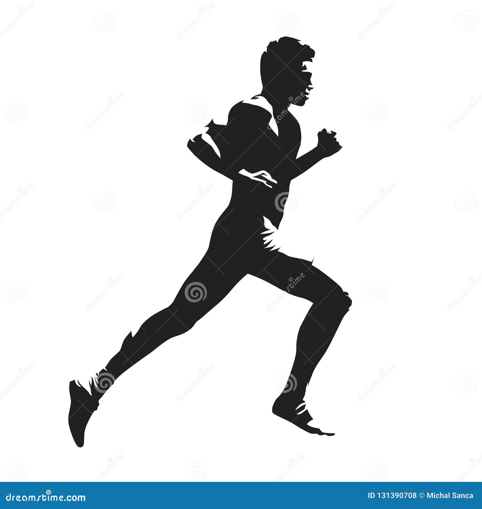 Running Man, Isolated Vector Silhouette Stock Vector - Illustration of ...