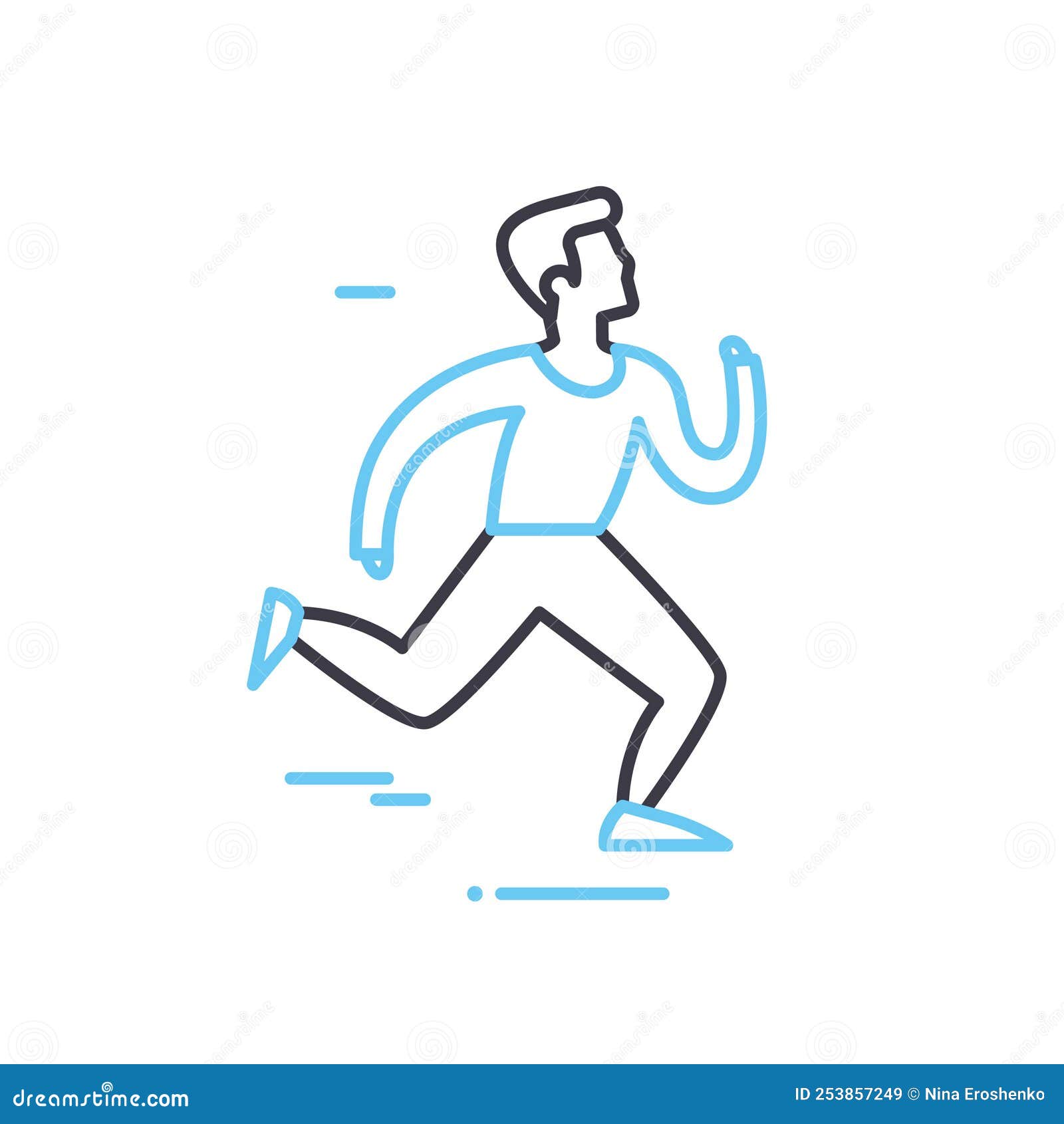 Running Man Line Icon, Outline Symbol, Vector Illustration, Concept ... Running Man Line Icon, Outline Symbol, Vector Illustration, Concept ...