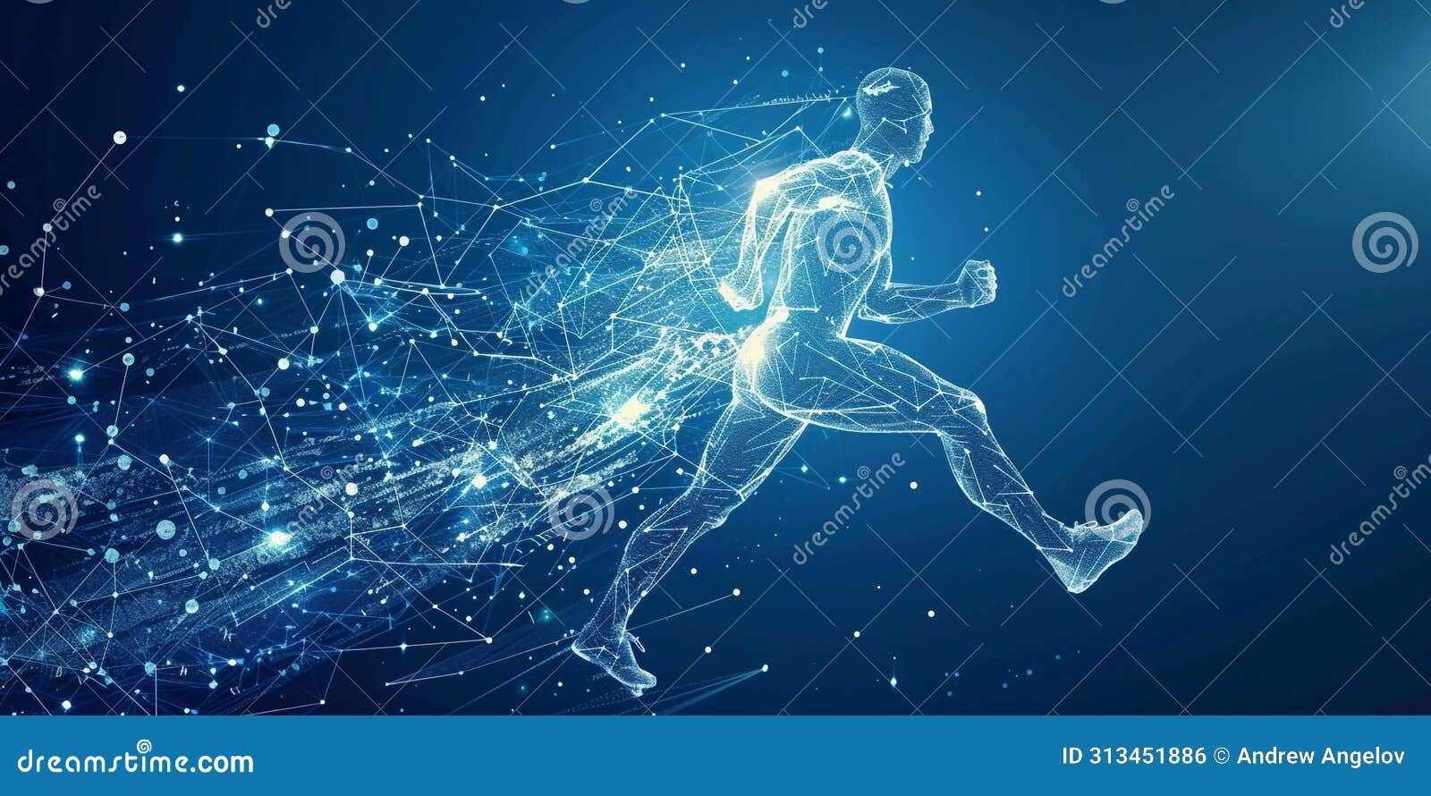 Running Man Low Poly Art. Exercise or Marathon Run Polygonal ...