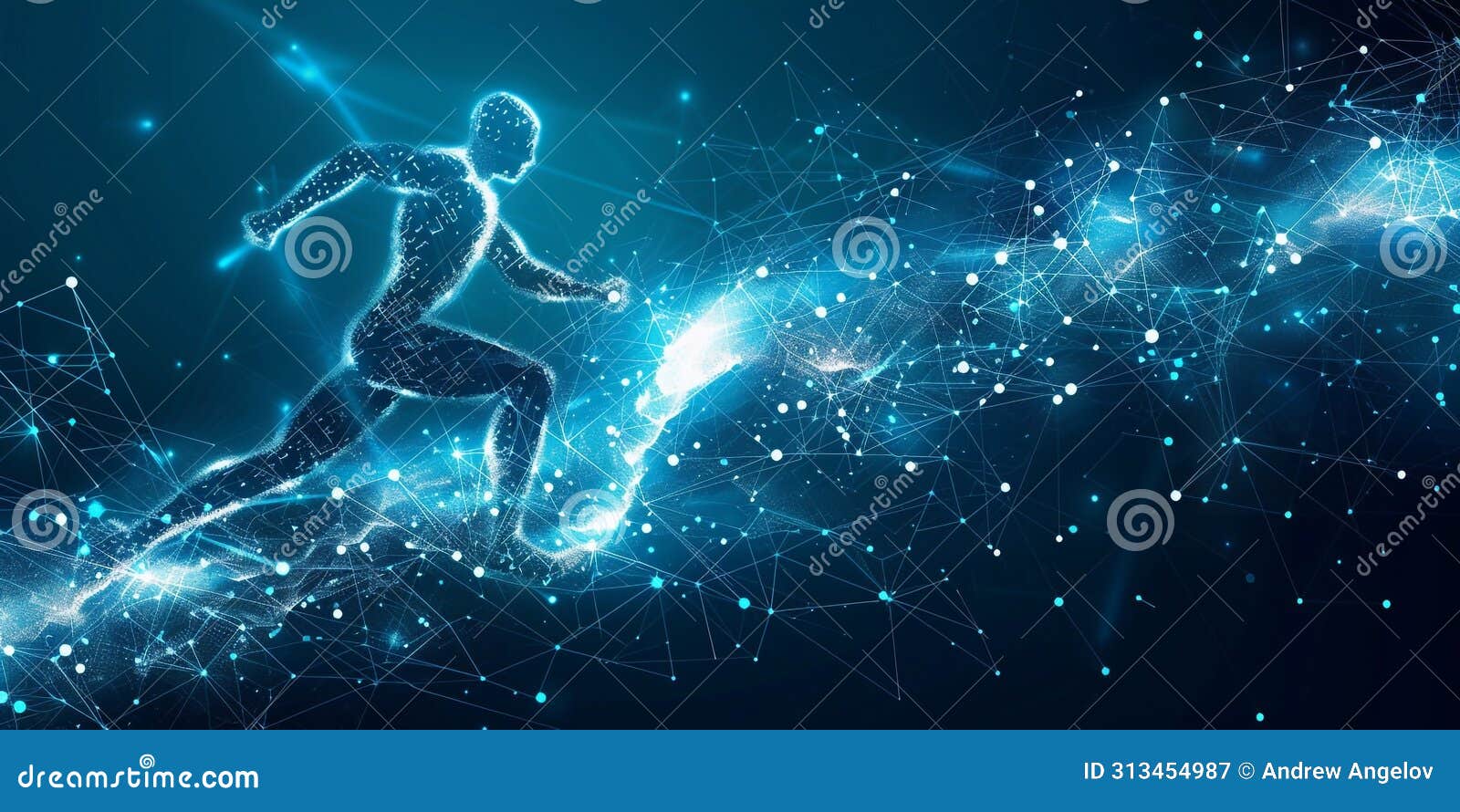 Running Man Low Poly Art. Exercise or Marathon Run Polygonal ...