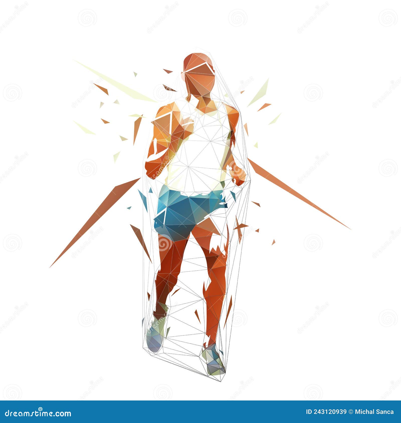 Running Man. Low Polygonal Isolated Geometric Vector Illustration from ...
