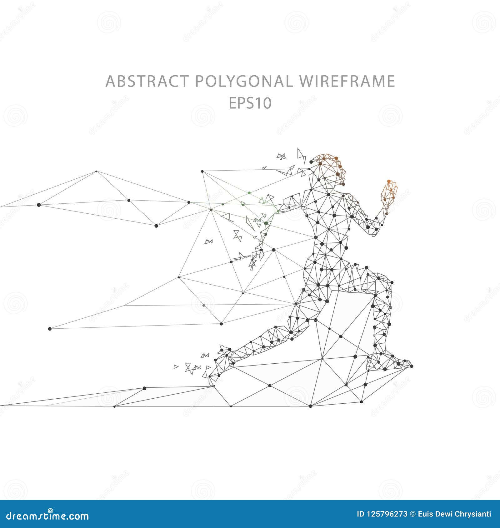 Running Man Low Poly Wire Frame. Stock Vector - Illustration of ...