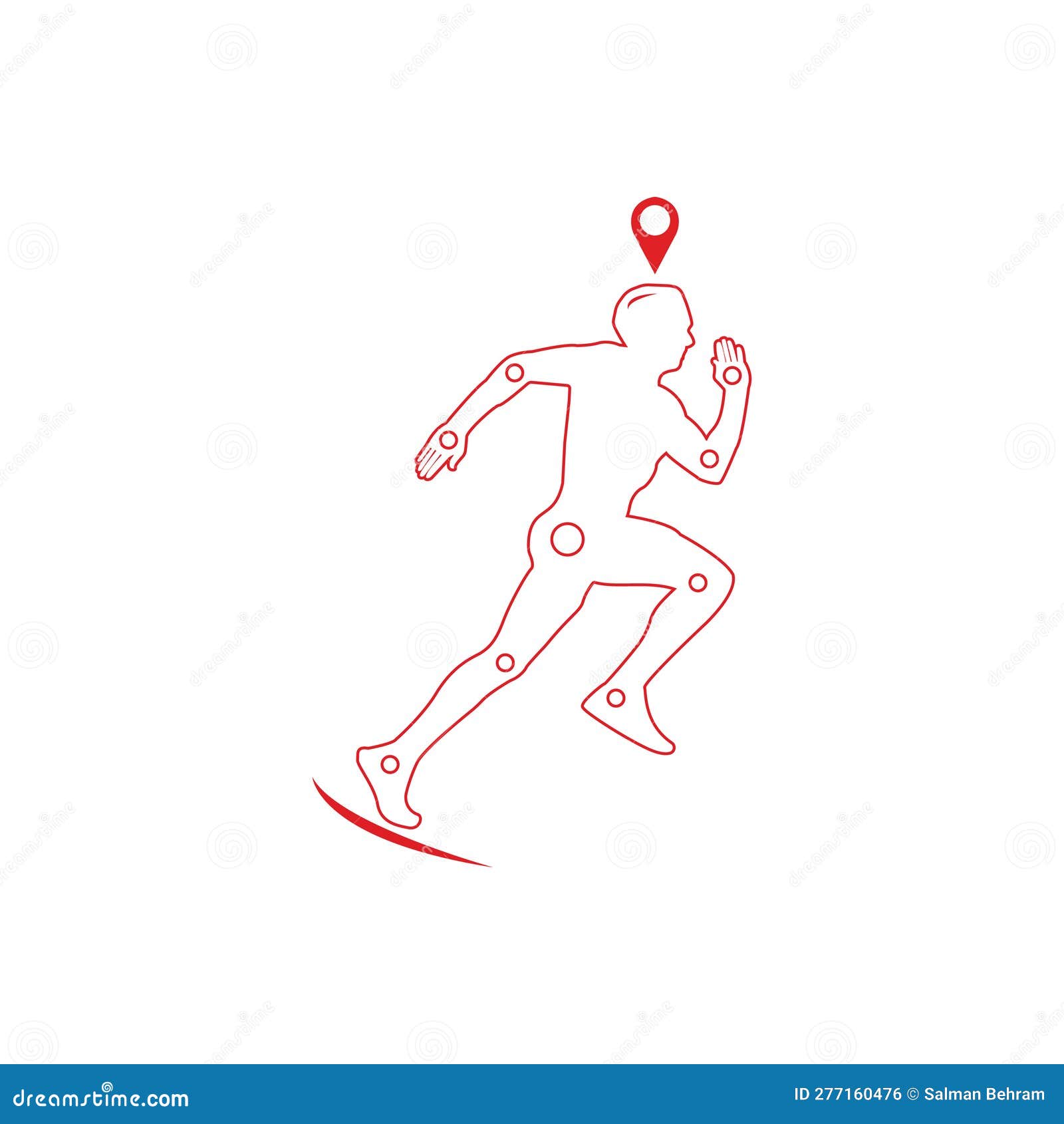 Running Man Map Marker Icon Logo Design Element. Vector Illustration ...