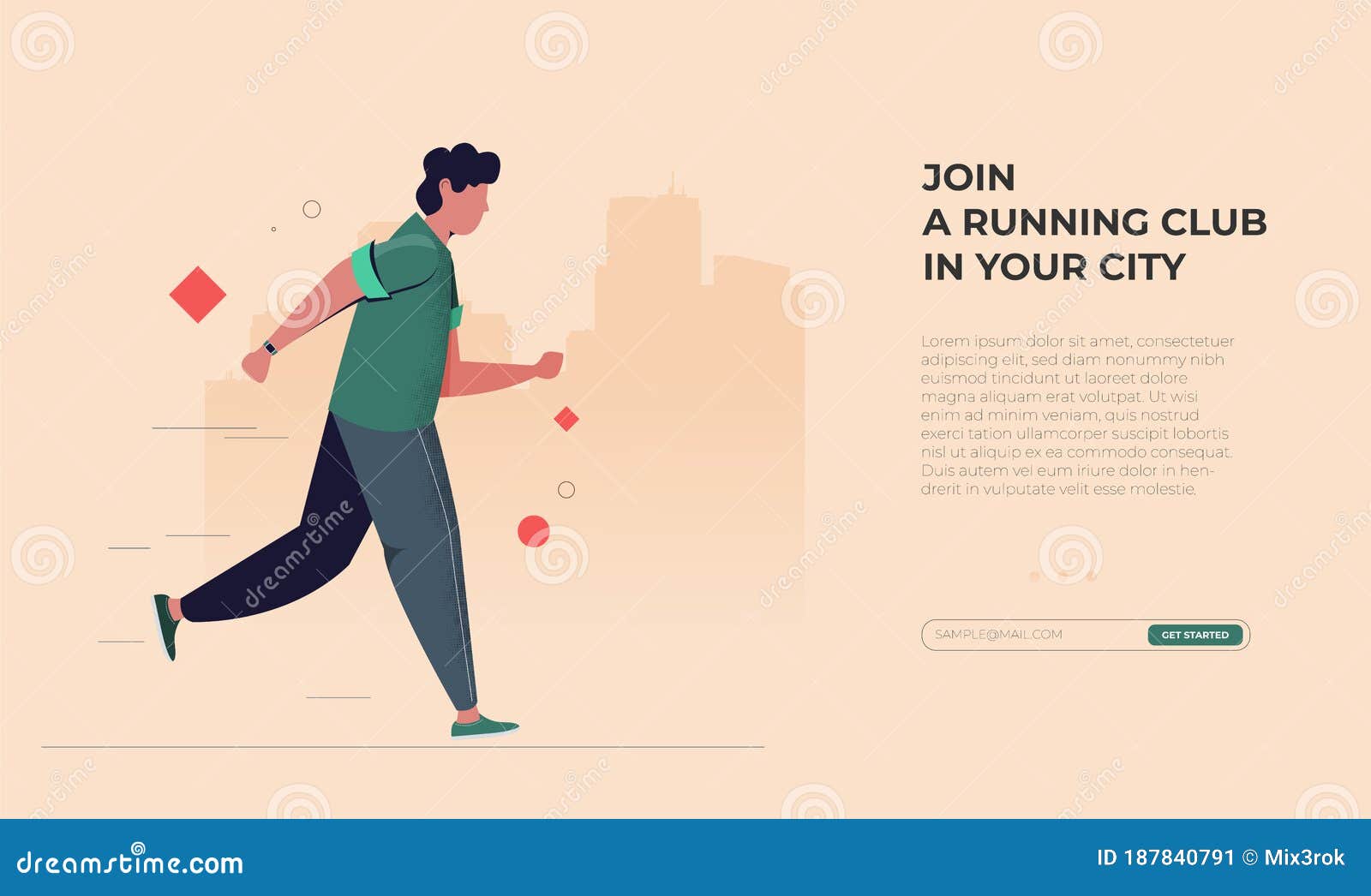 Running Man in Motion. Training Outdoor Flat Vector Stock Vector ...