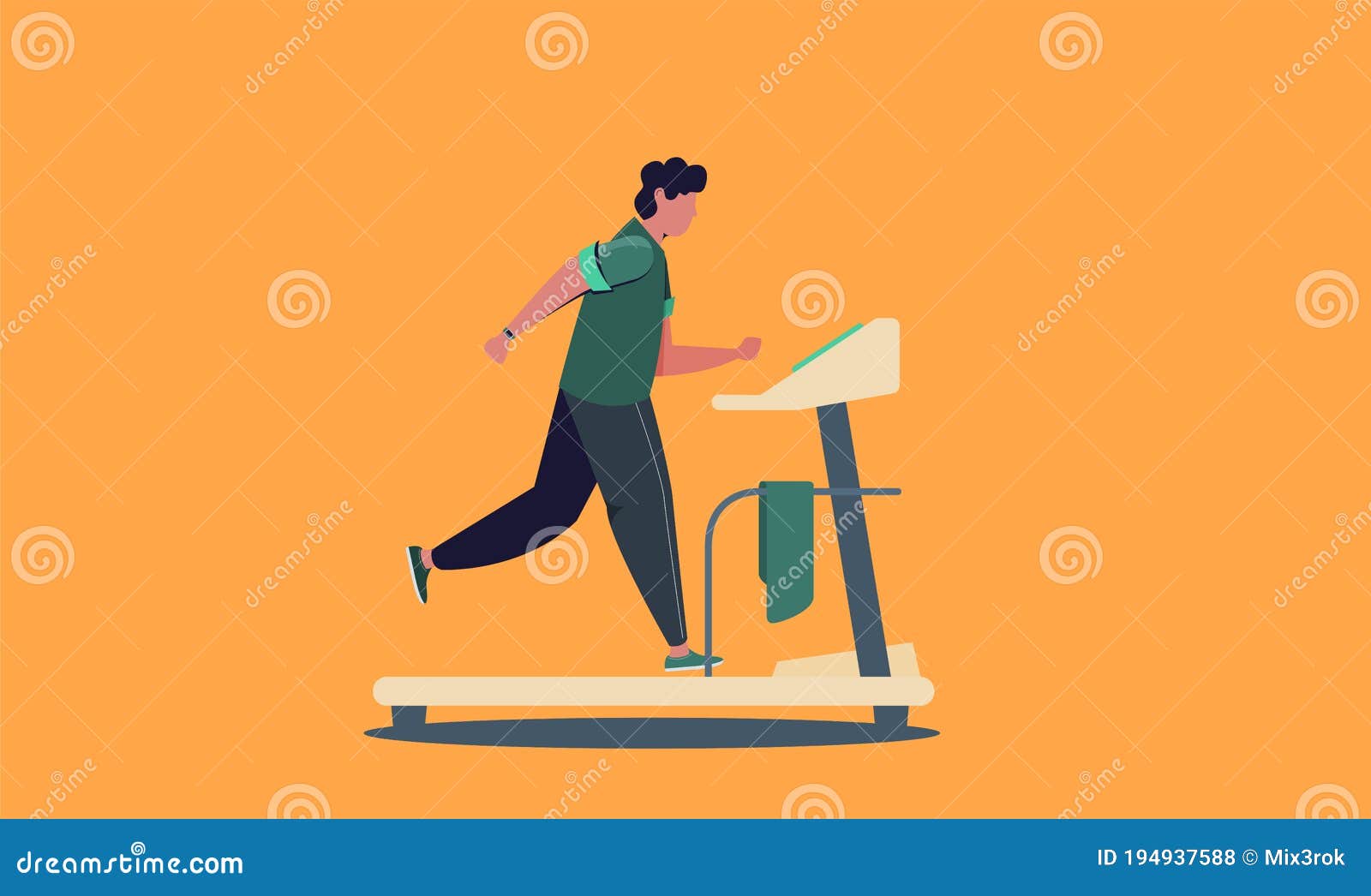 Running Man in Motion.Training Outdoor Flat Vector Stock Vector ...