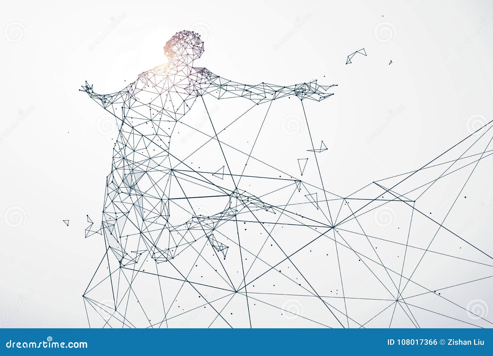 Running Man,Network Connection Turned Into. Vector Illustration ...