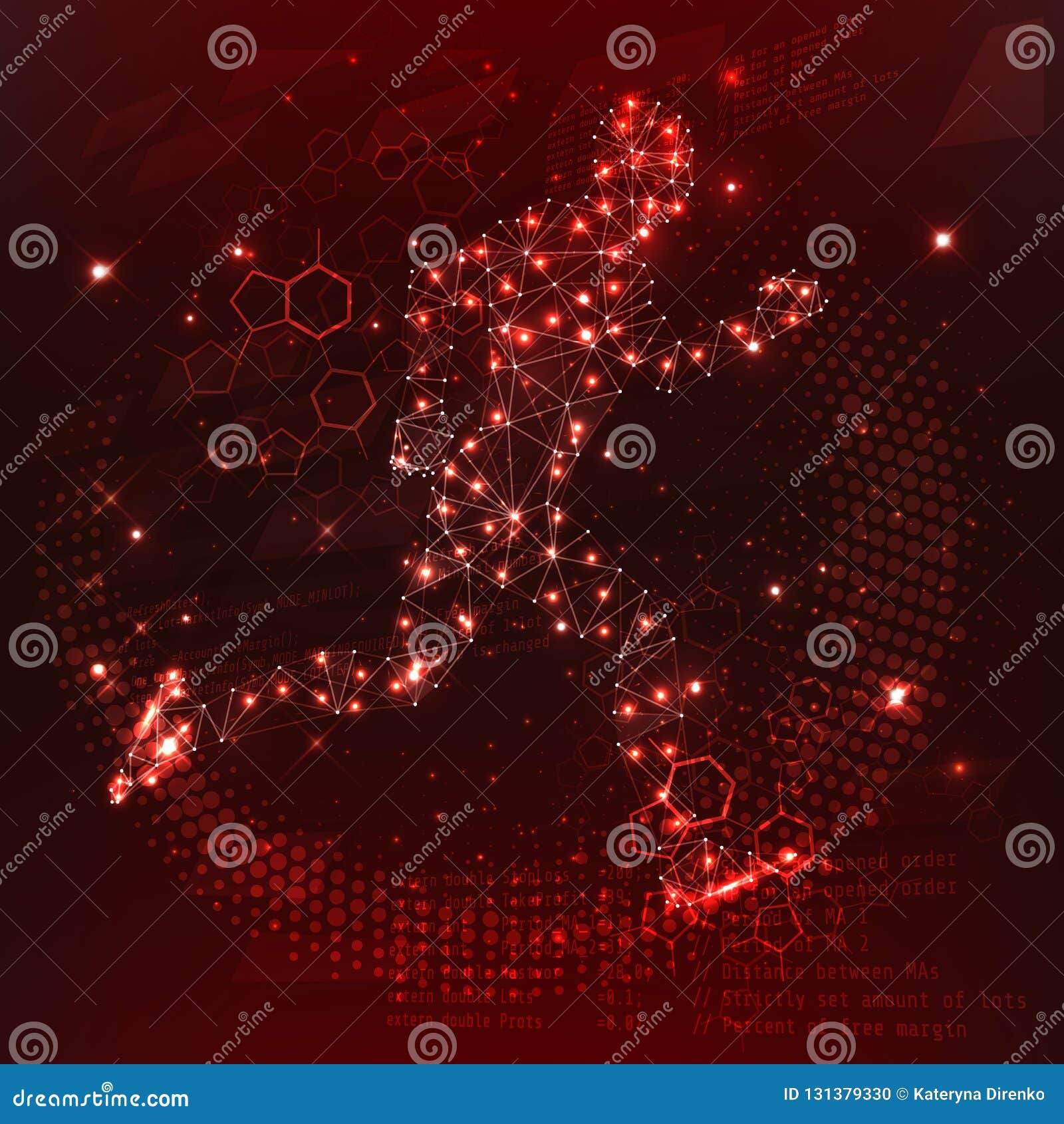 Running Man,Network Connection Turned into, Vector Illustration. Stock ...