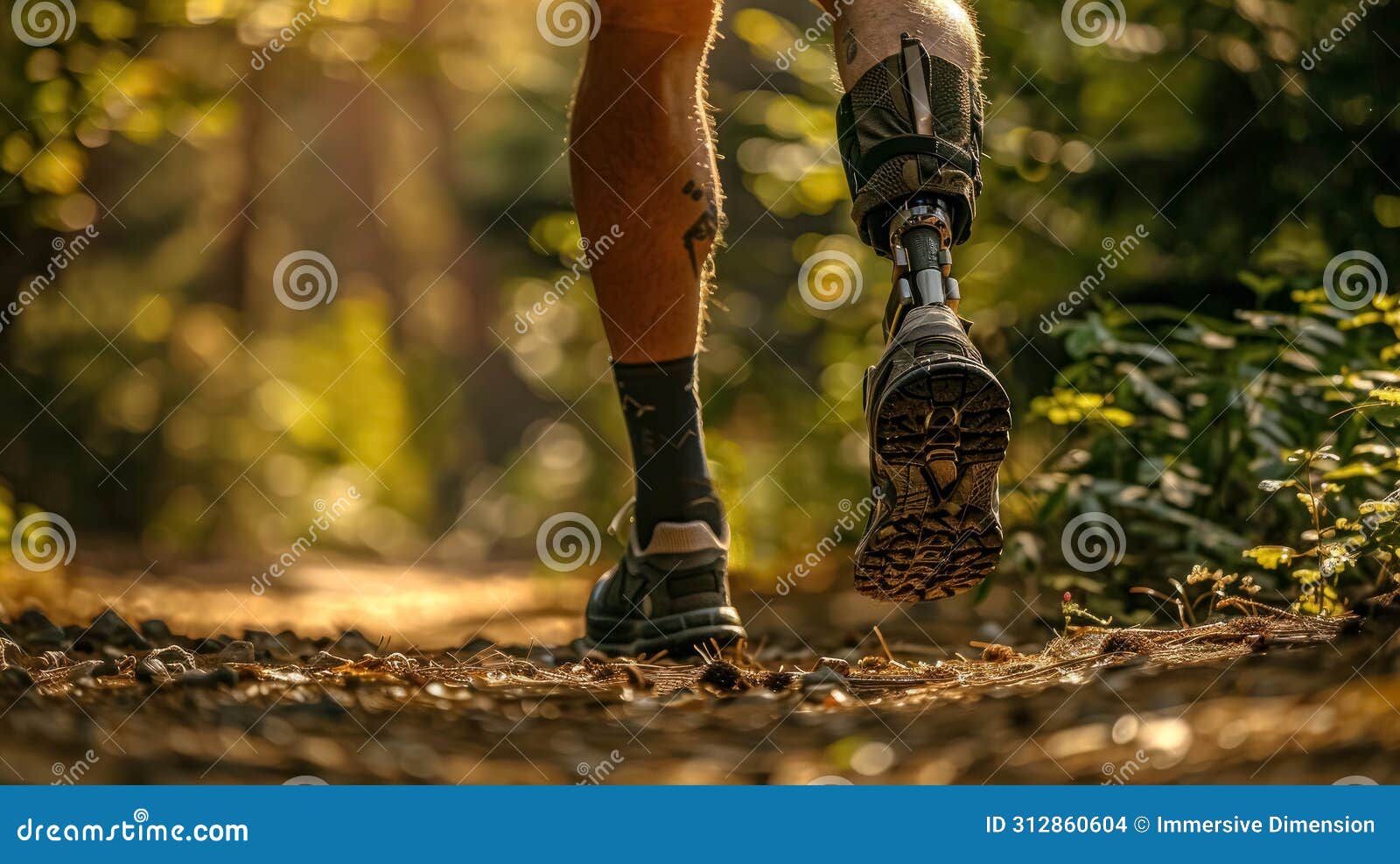Running Man on a Path with a Prosthetic Leg. Disability and Sport ...