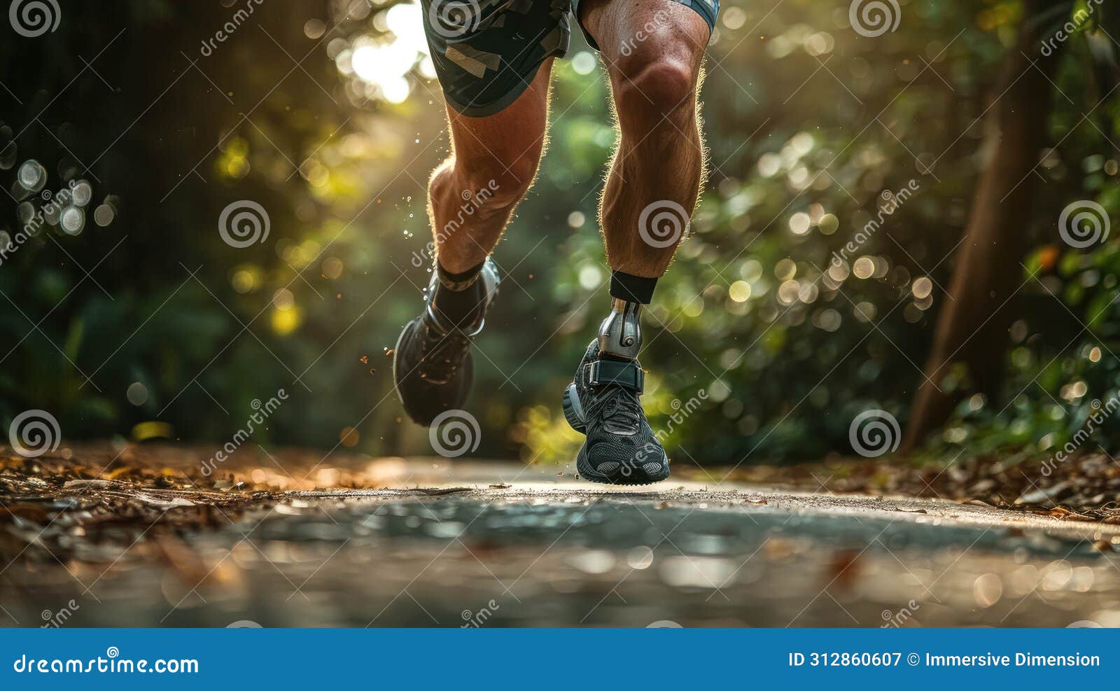 Running Man on a Path with a Prosthetic Leg. Disability and Sport ...