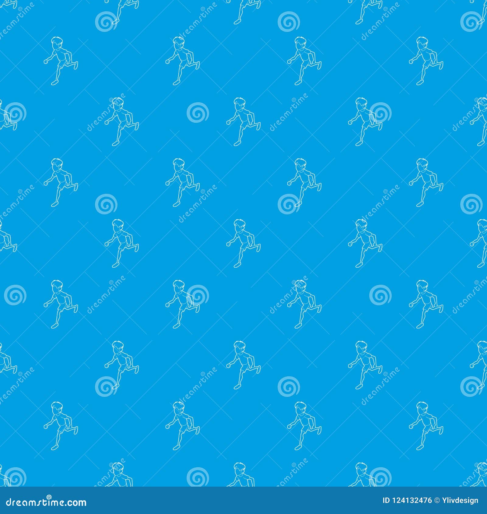 Running Man Pattern Vector Seamless Blue Stock Vector - Illustration of ...