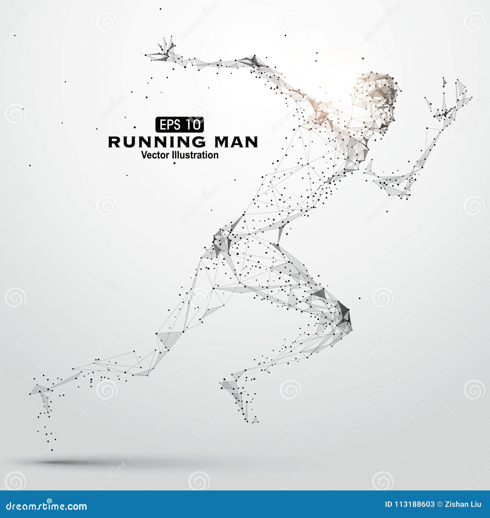Running Man, Points, Lines and Connected To Form, Illustration. Stock ... Running Man, Points, Lines and Connected To Form, Illustration. Stock ...