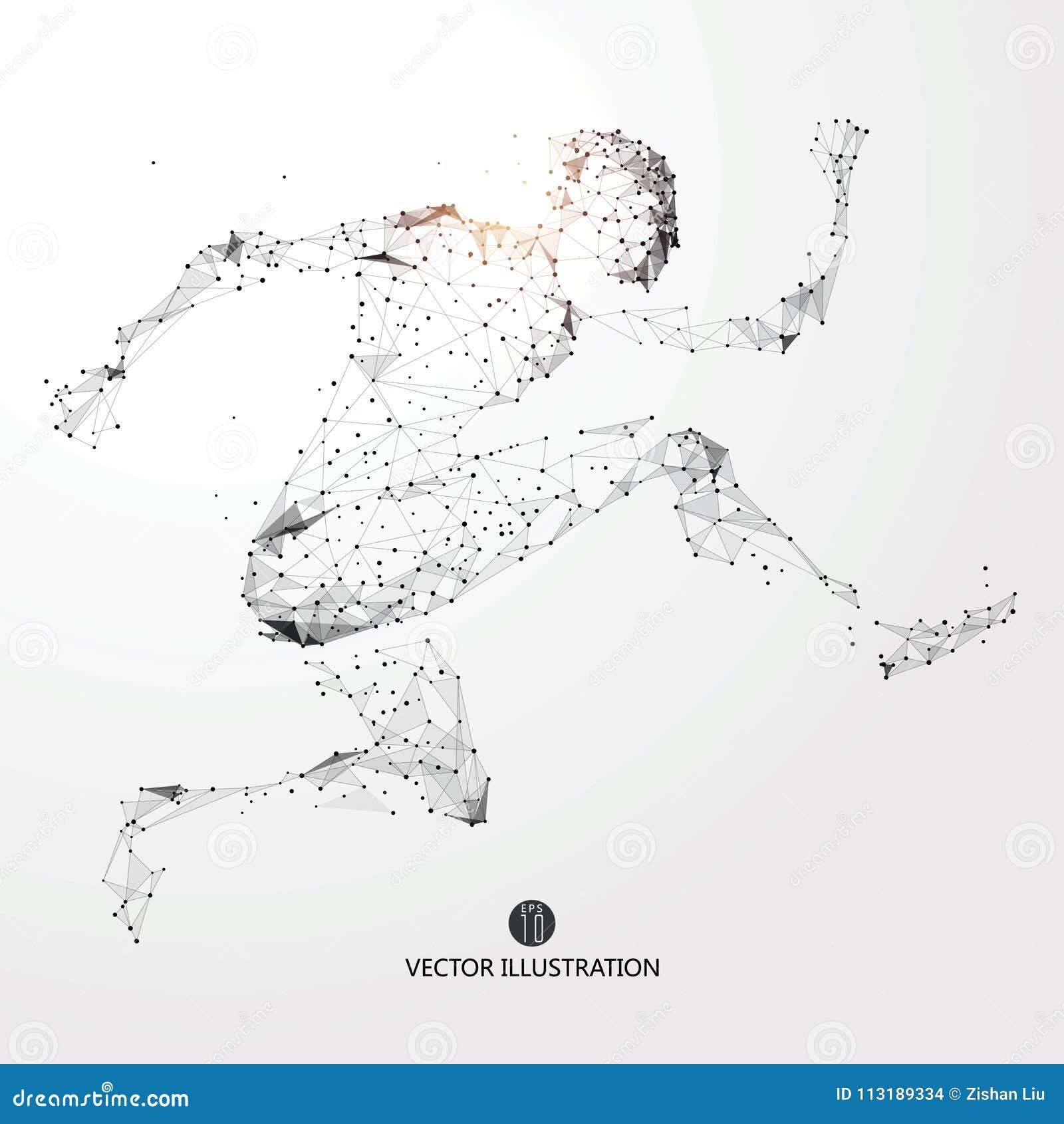 Running Man, Points, Lines and Connected To Form, Illustration. Stock ... Running Man, Points, Lines and Connected To Form, Illustration. Stock ...