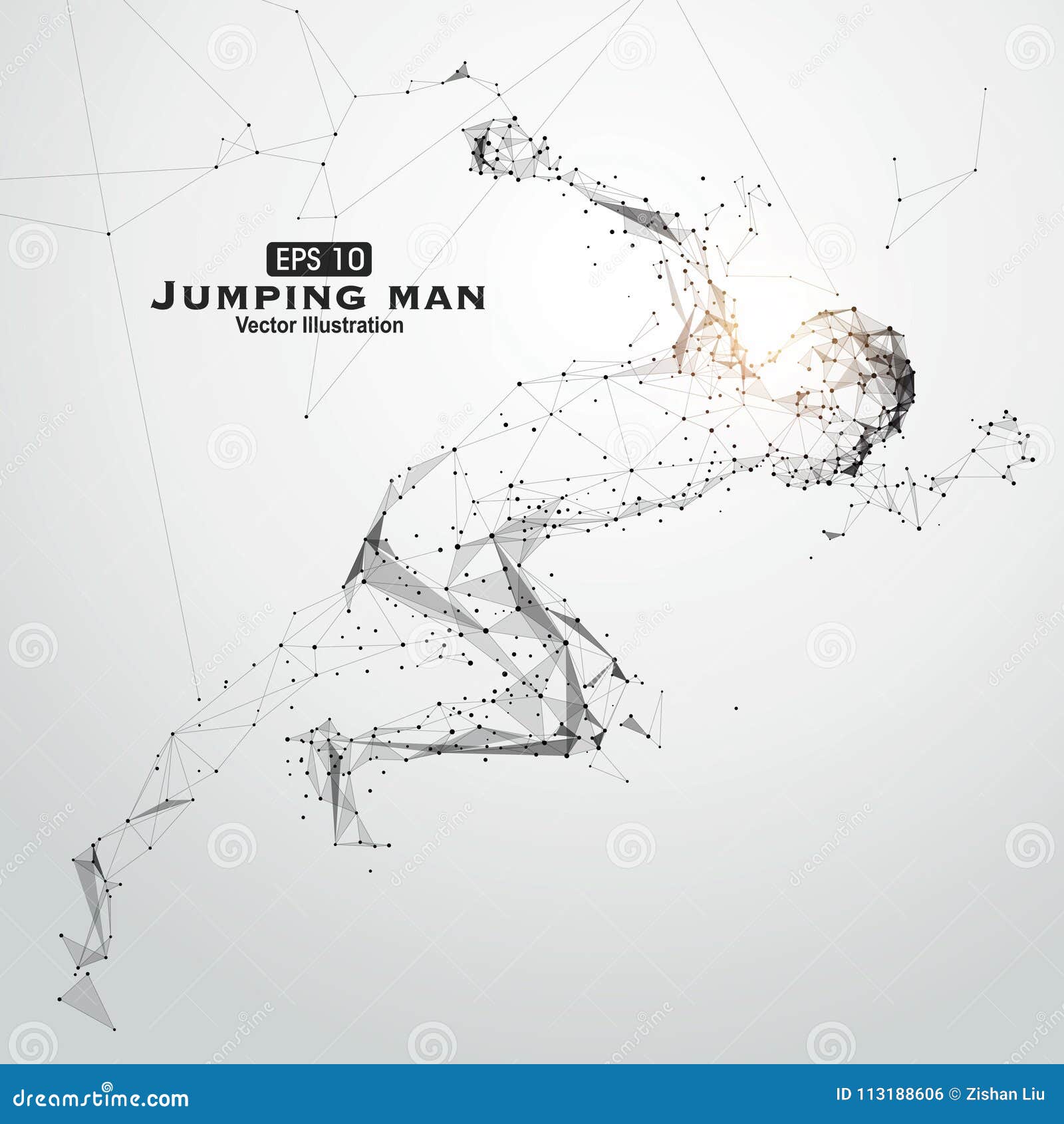 Running Man, Points, Lines and Connected To Form, Vector Illustration ...