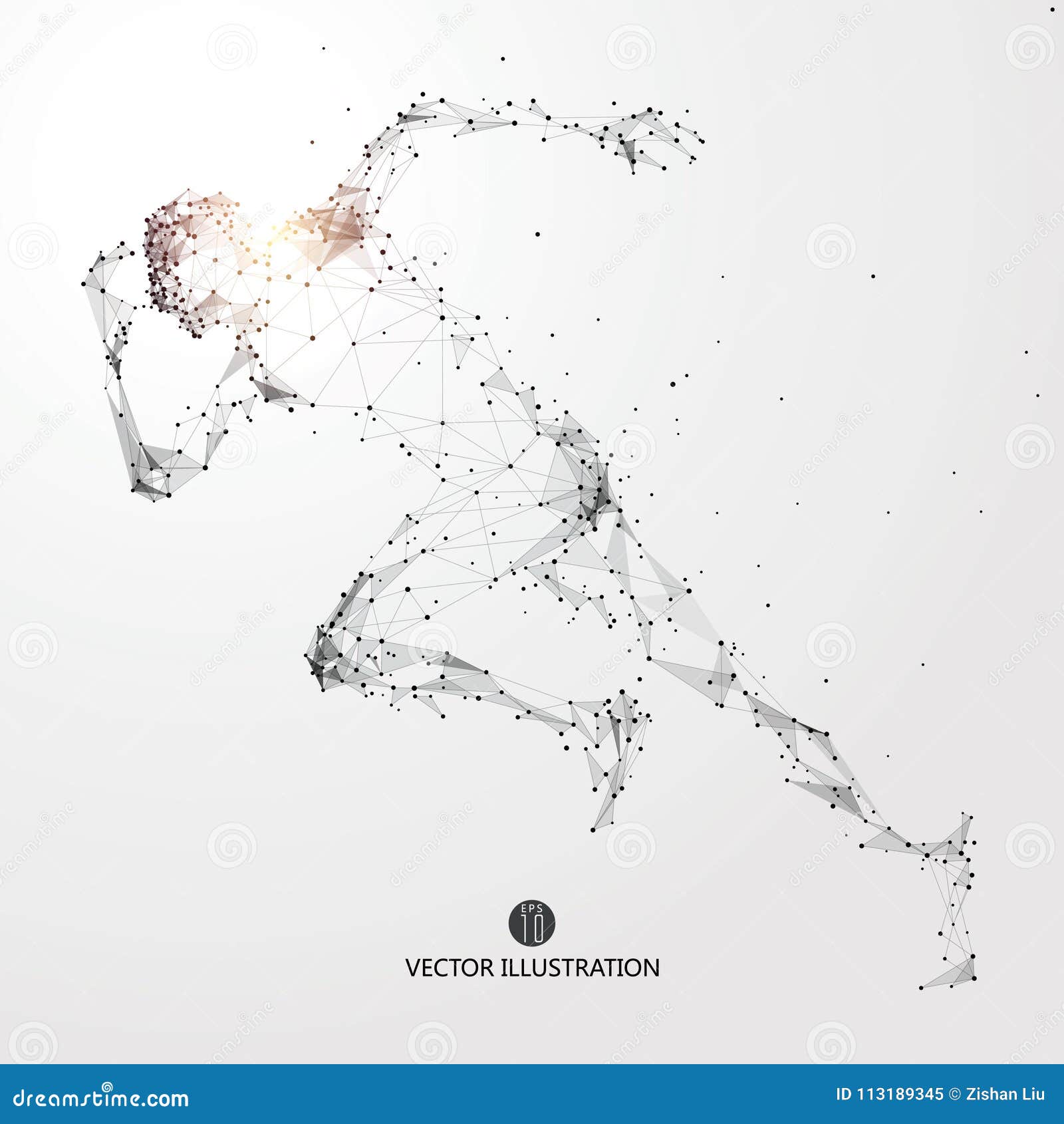 Running Man, Points, Lines and Connected To Form, Vector Illustration ... Running Man, Points, Lines and Connected To Form, Vector Illustration ...