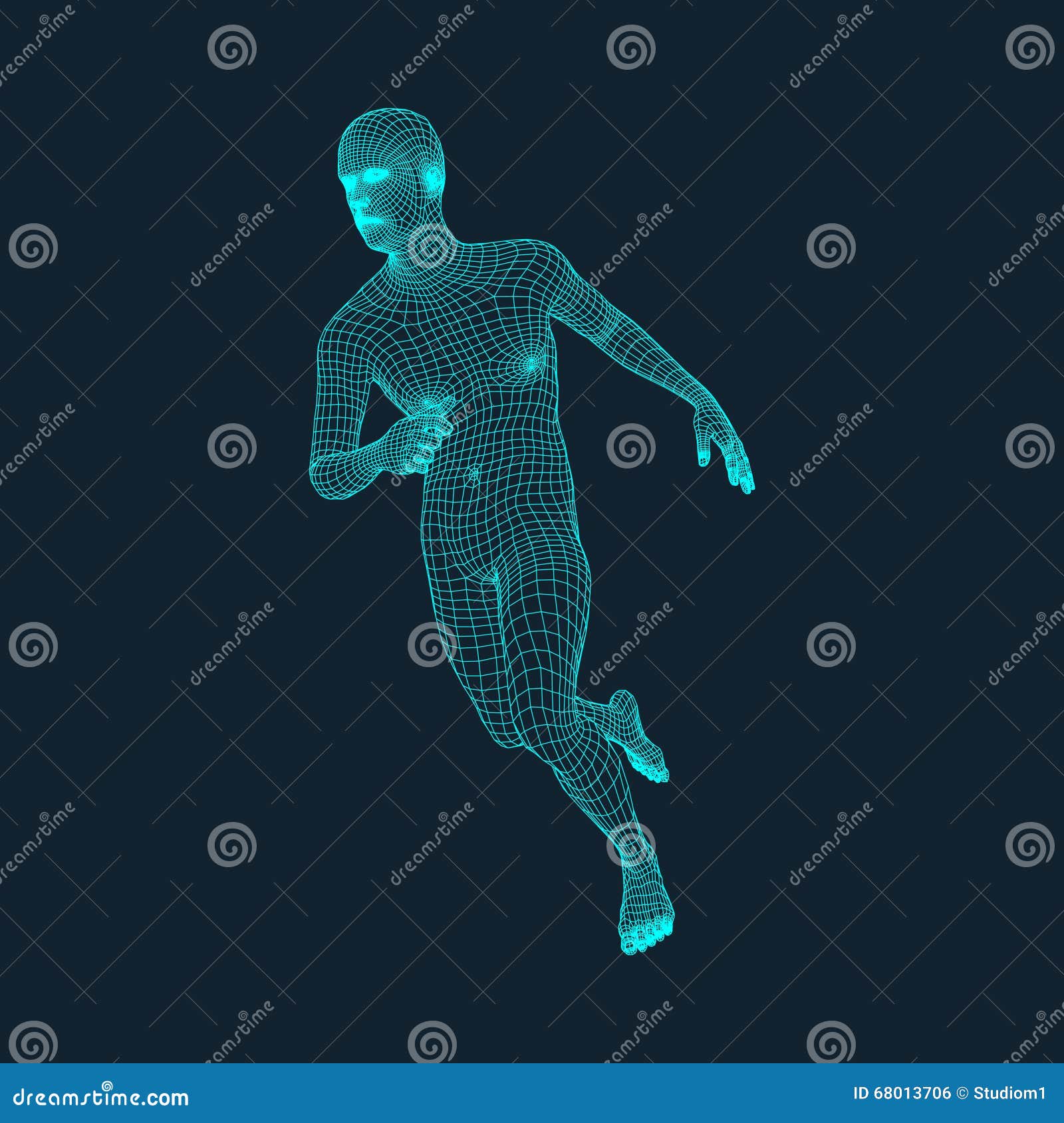 Running Man. Polygonal Design. 3D Model of Man. Geometric Design ...