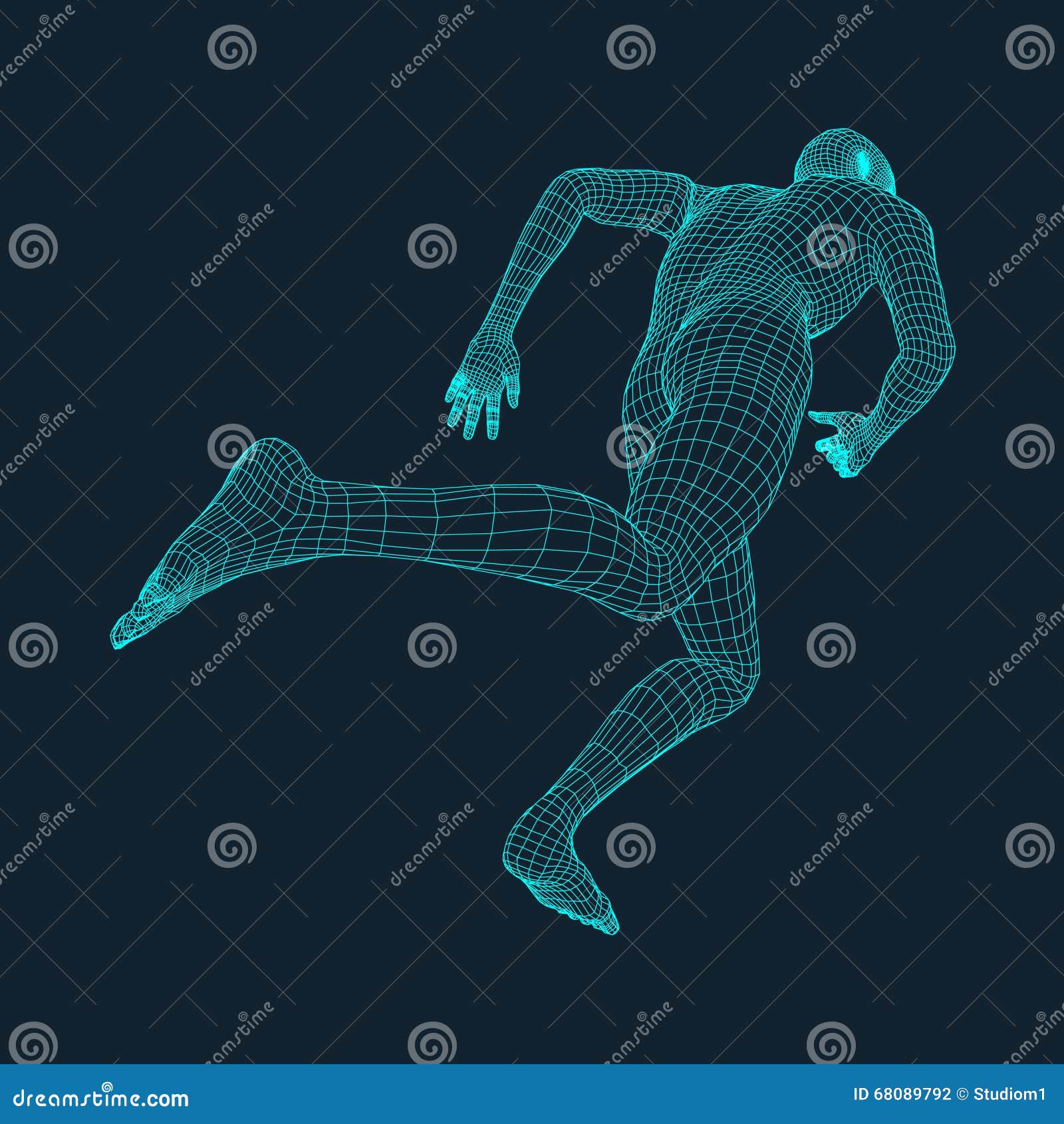 Running Man. Polygonal Design. 3D Model of Man. Geometric Design ...