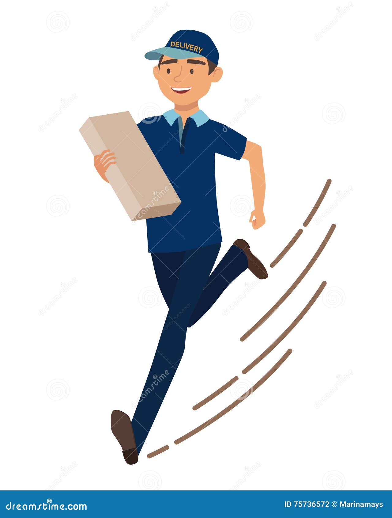 Running Man With Postal Envelope. Courier With Parcel. Mail Service ...