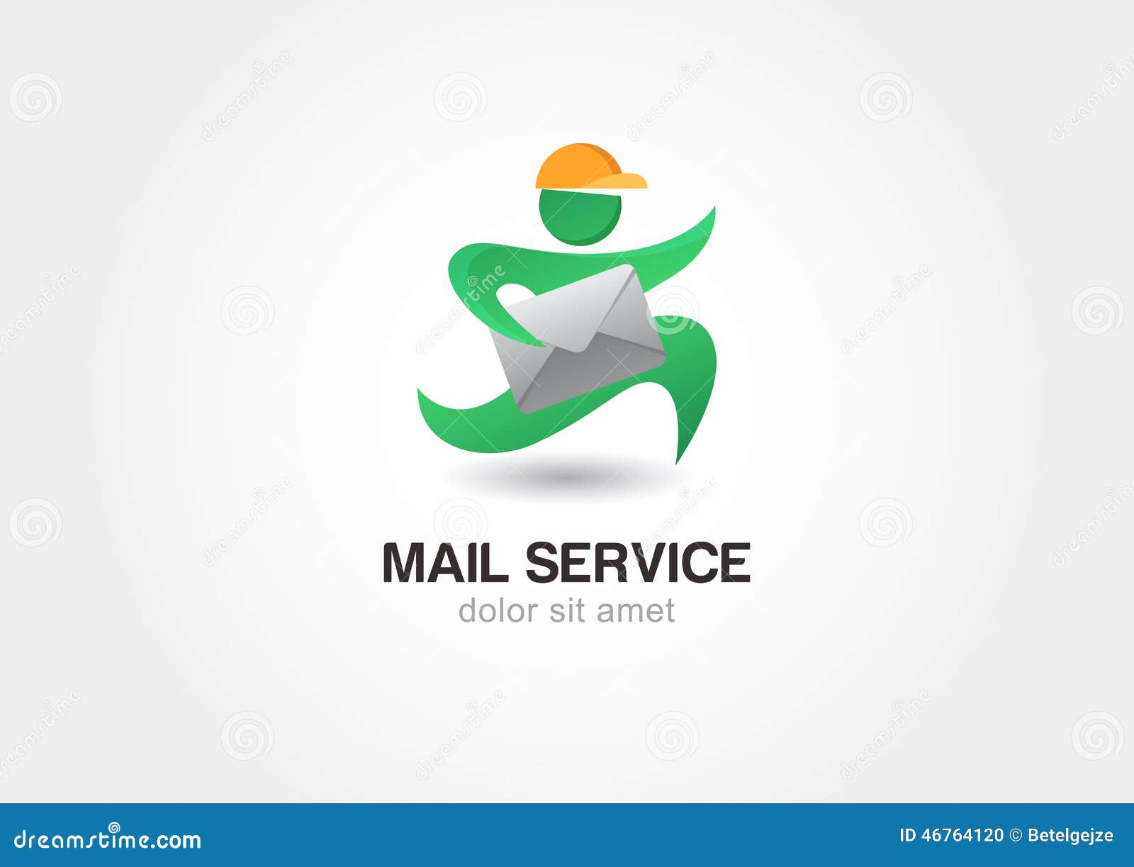 Running Man With Postal Envelope. Courier With Parcel. Mail Service ...