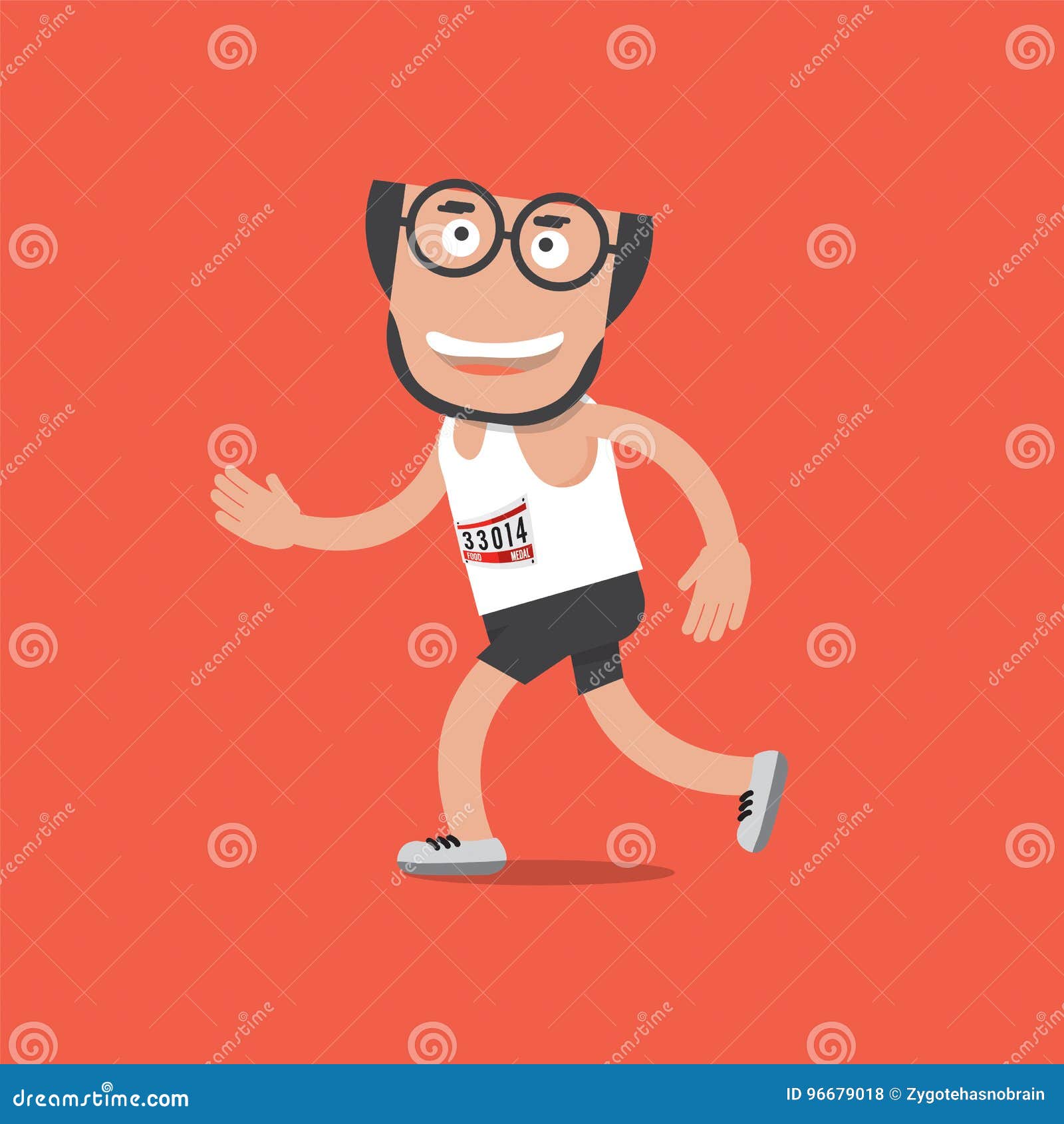 Running Man on Red Background Stock Vector - Illustration of people ...