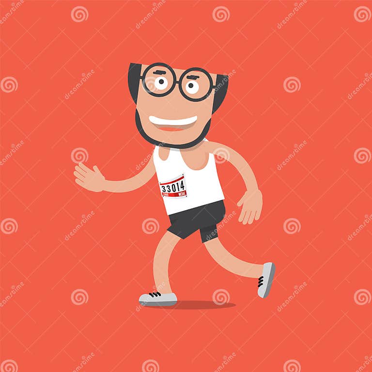 Running Man on Red Background Stock Vector - Illustration of people ...