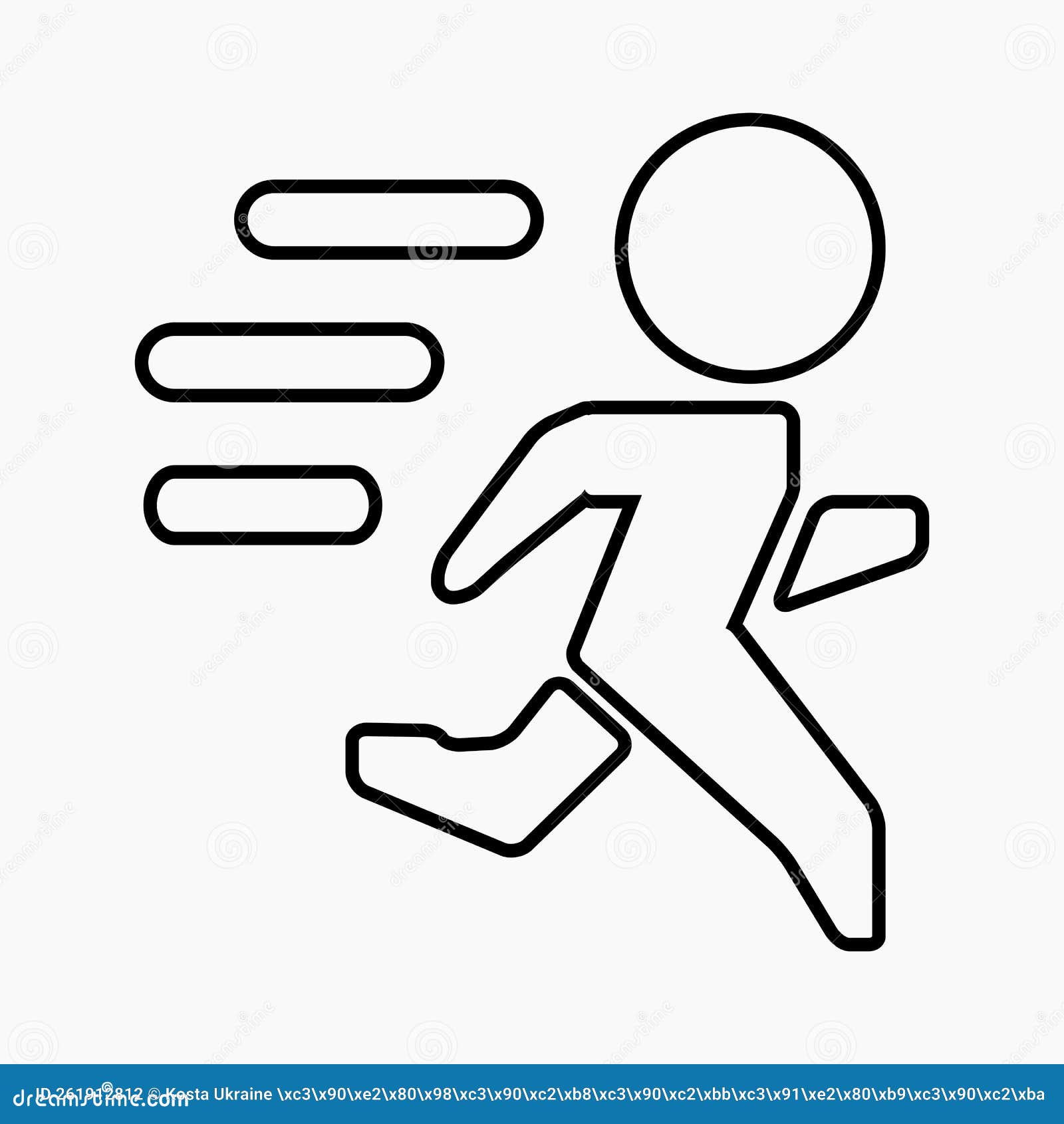 Running man stock vector. Illustration of icon, marathon - 261912812